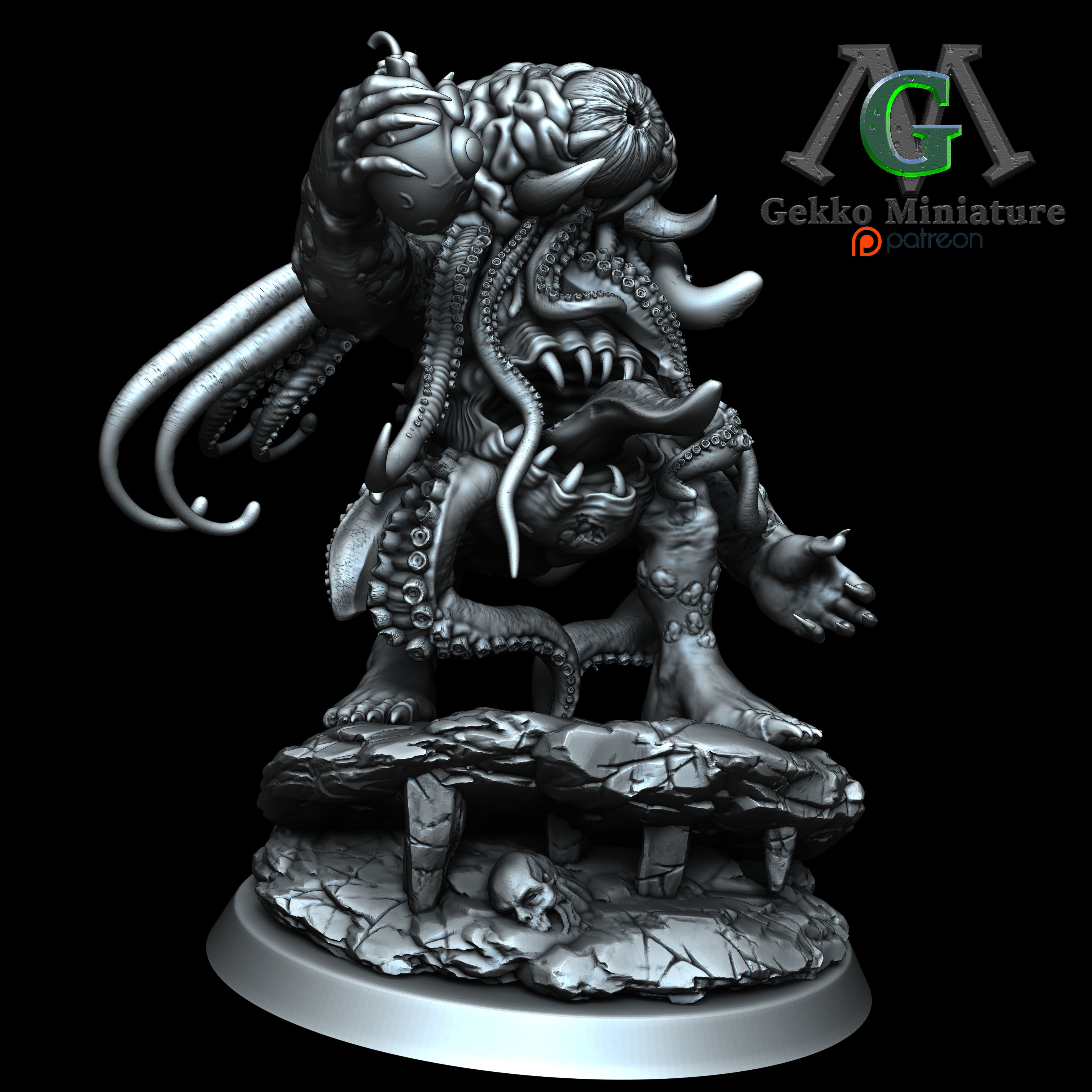 Brain Monster STL 3D Model 3D model 3D printable | CGTrader