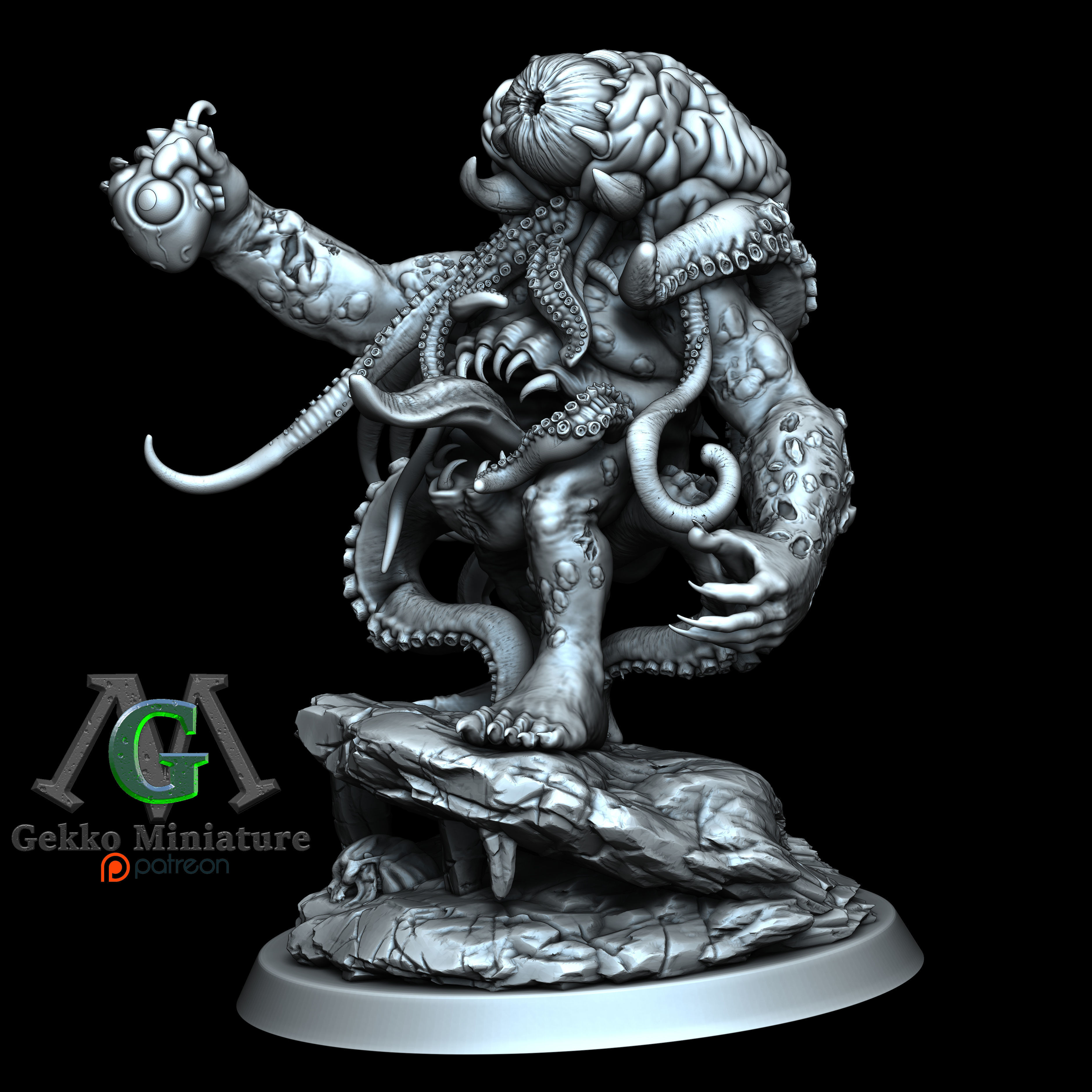 Brain Monster STL 3D Model 3D model 3D printable | CGTrader