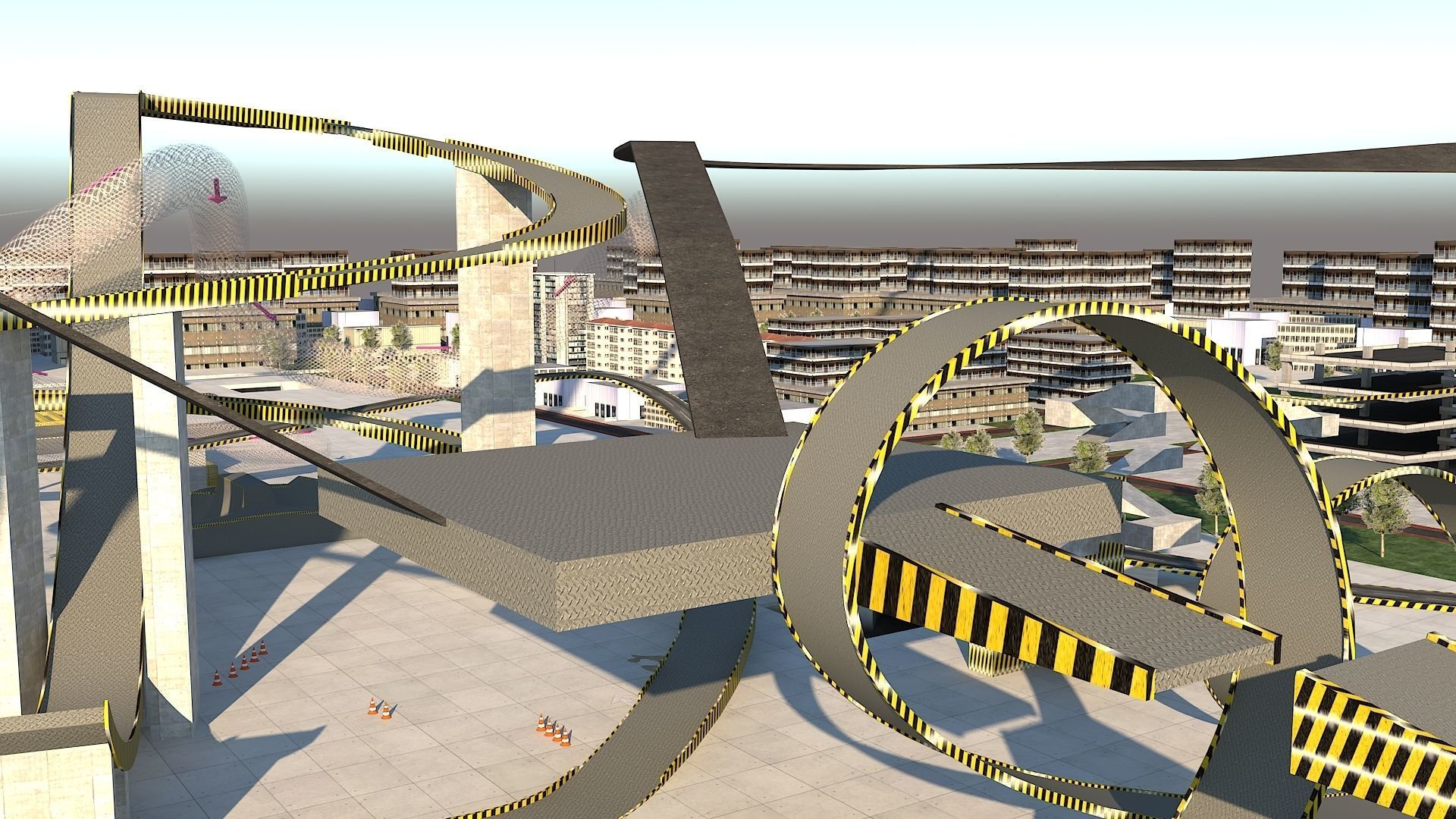 3D model Car Stunt and Show Area Ramps Drift and More VR / AR / low ...