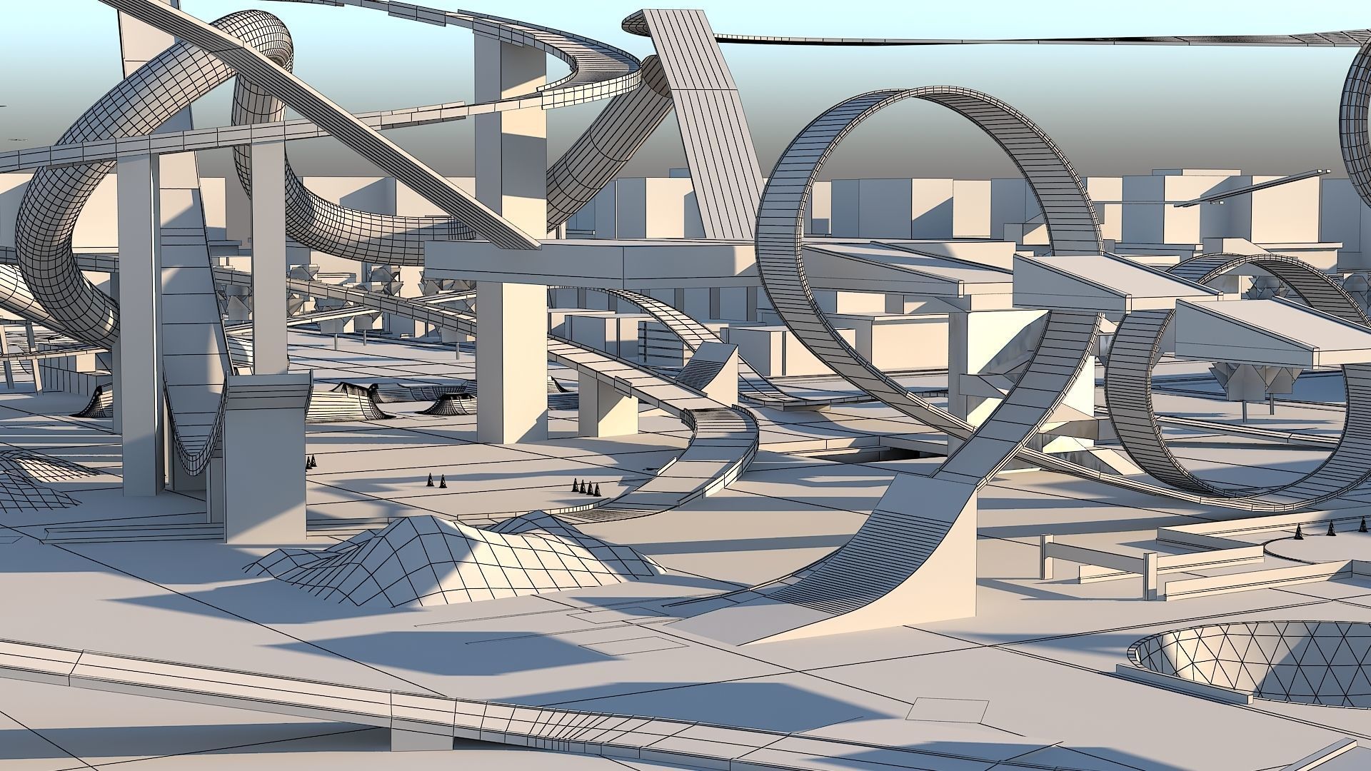 3D model Car Stunt and Show Area Ramps Drift and More VR / AR / low ...