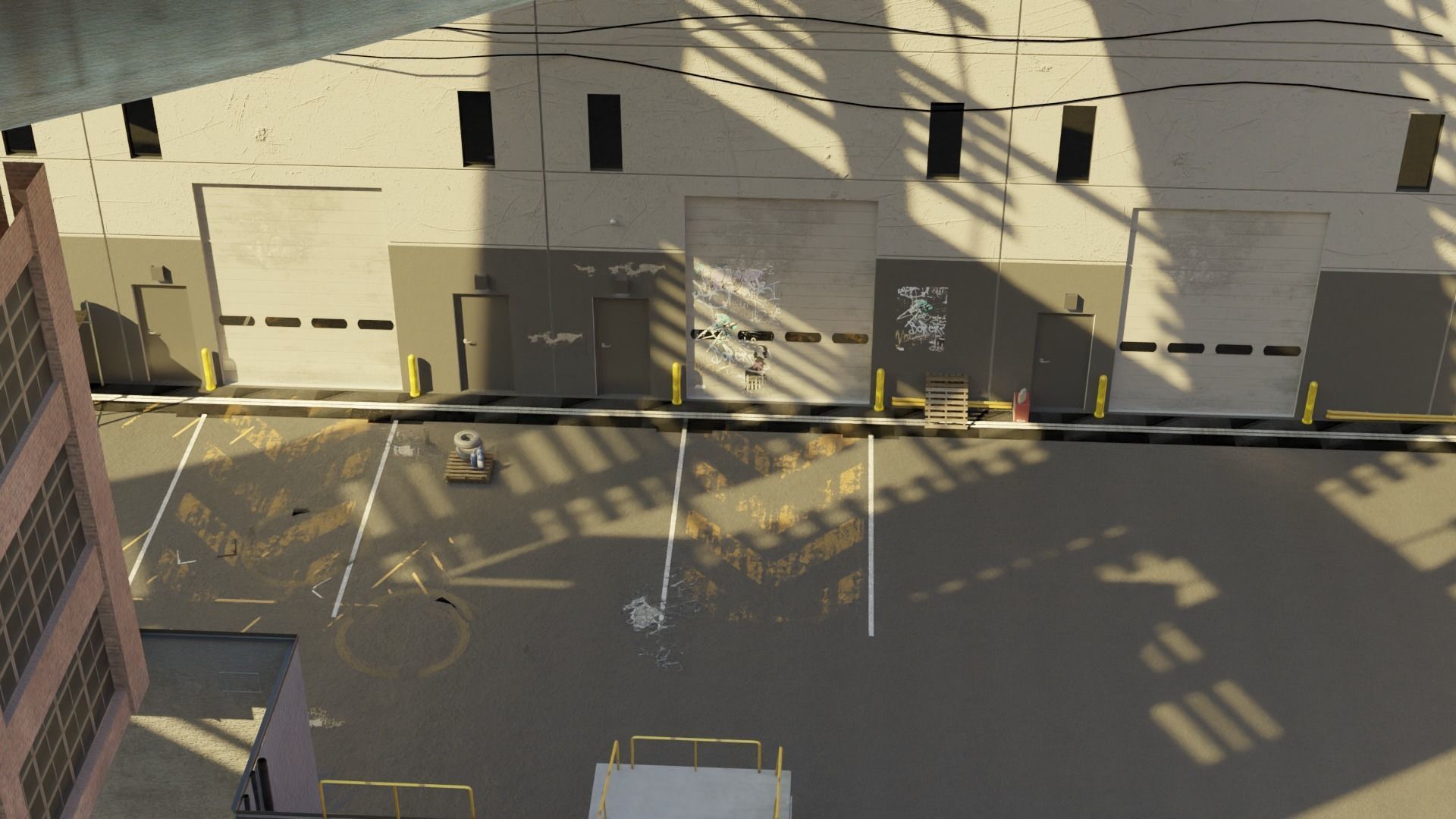 3D model Garage alleyway street VR / AR / low-poly | CGTrader