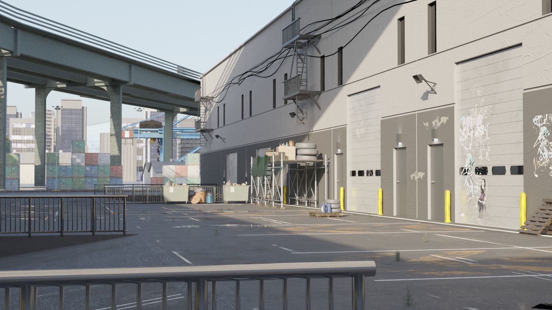 3D model Garage alleyway street VR / AR / low-poly | CGTrader