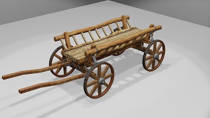 3D model Village trolley VR / AR / low-poly | CGTrader