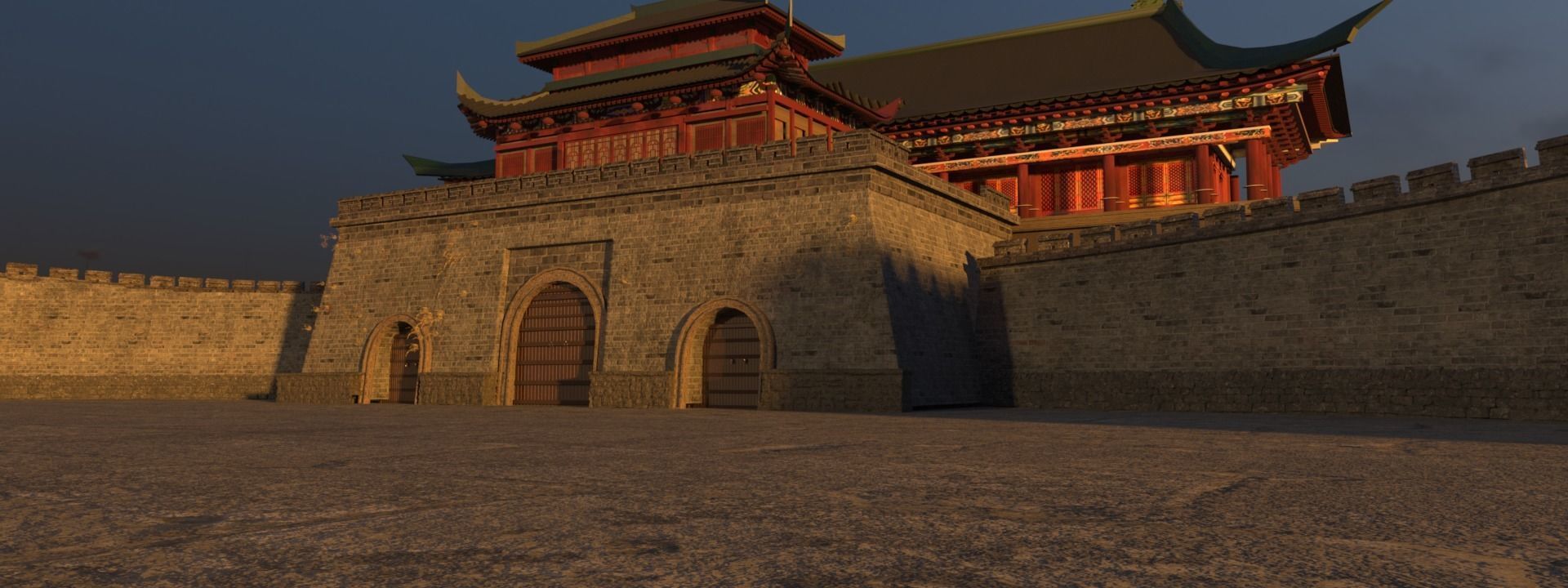 City wall ancient city gate realistic 3D model | CGTrader