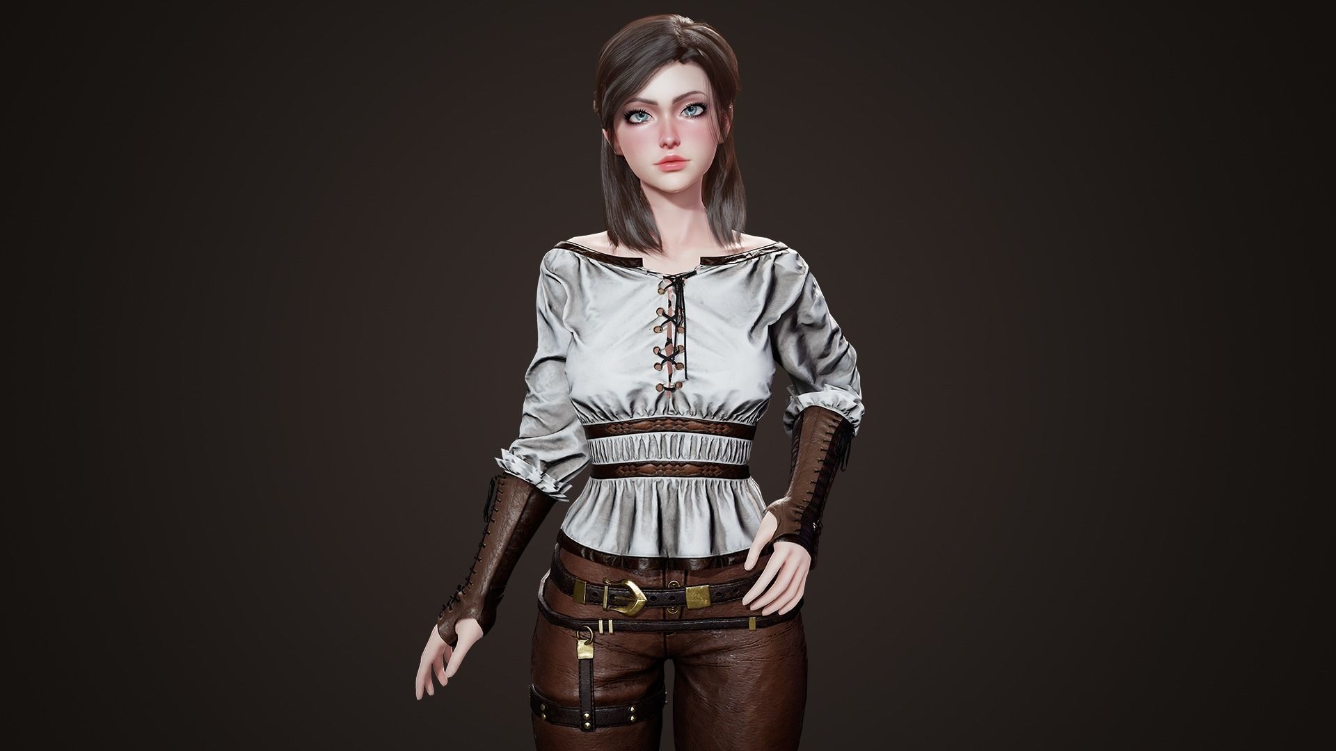 3D model Medieval Girl - Game Ready VR / AR / low-poly rigged | CGTrader