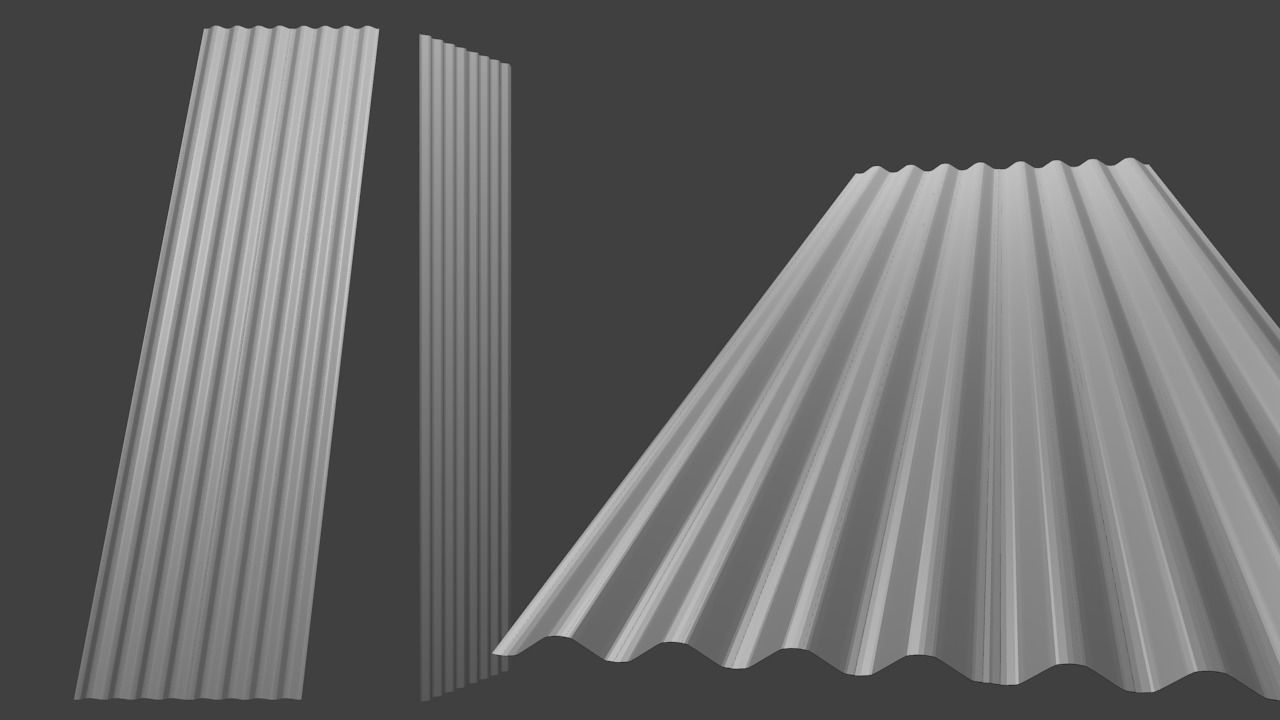 3D model Corrugated Zinc Sheet VR / AR / low-poly | CGTrader