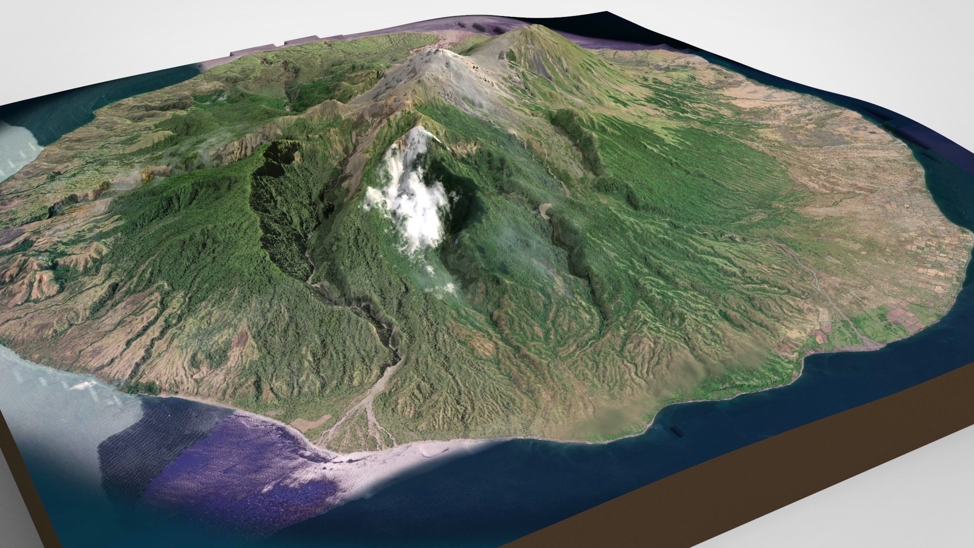 Mountain landscape Bima Bontoh Indonesia Sangeang Api 1949 3D model ...