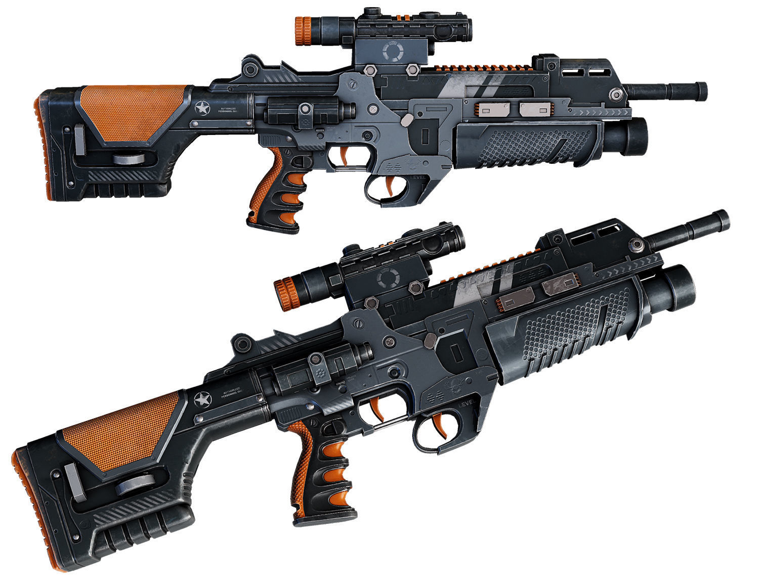 3D model Scifi Assault Rifle VR / AR / low-poly | CGTrader