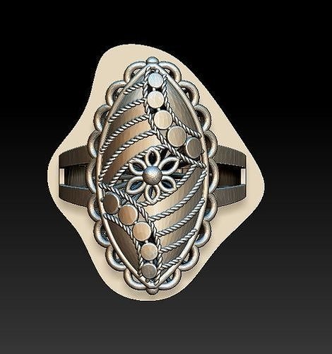 ring21 silver ring with ornate design 3D model 3D printable | CGTrader