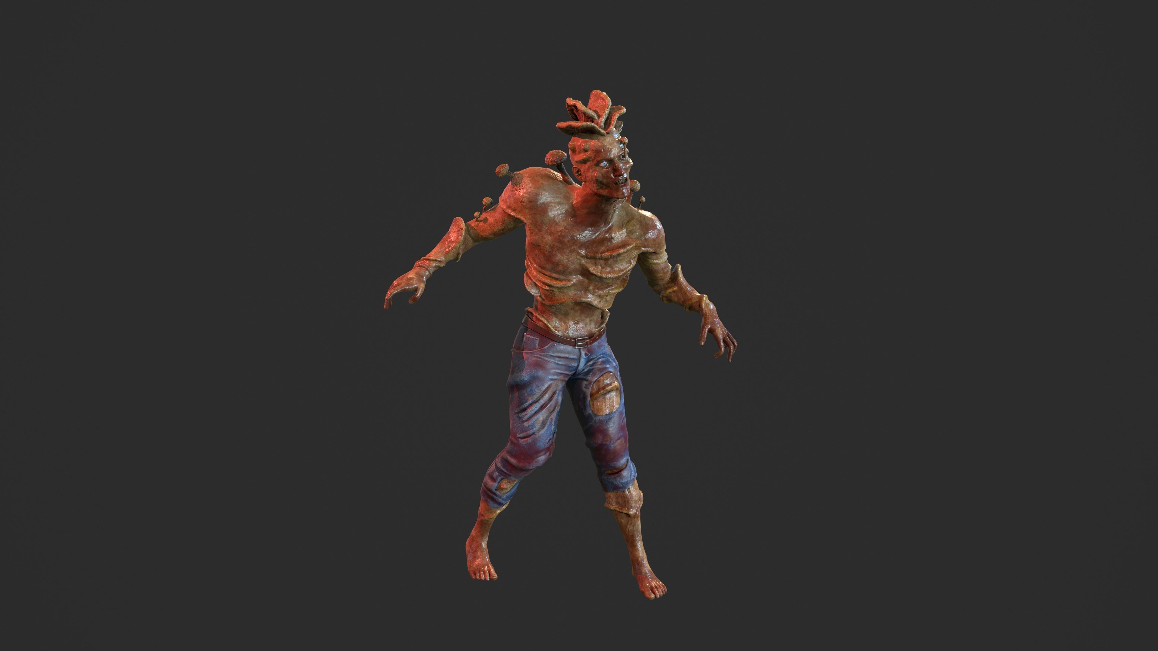 3D model Infected Zombie - Rigged Game Ready Low-poly 3D model VR / AR ...