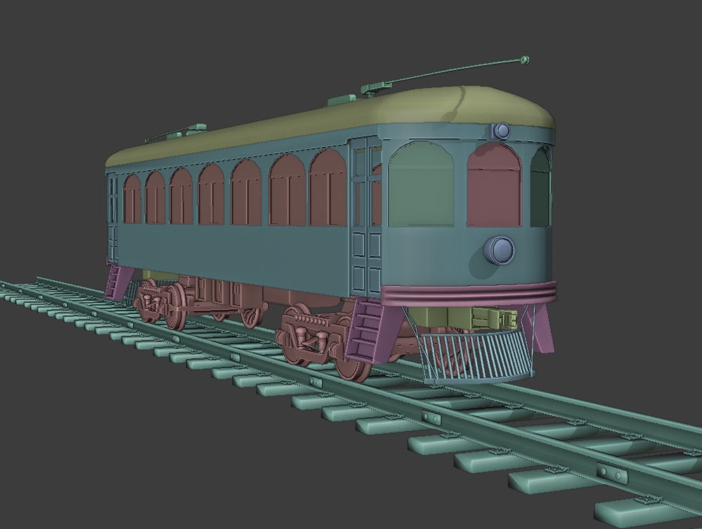 1920s electric railcar 3D model | CGTrader