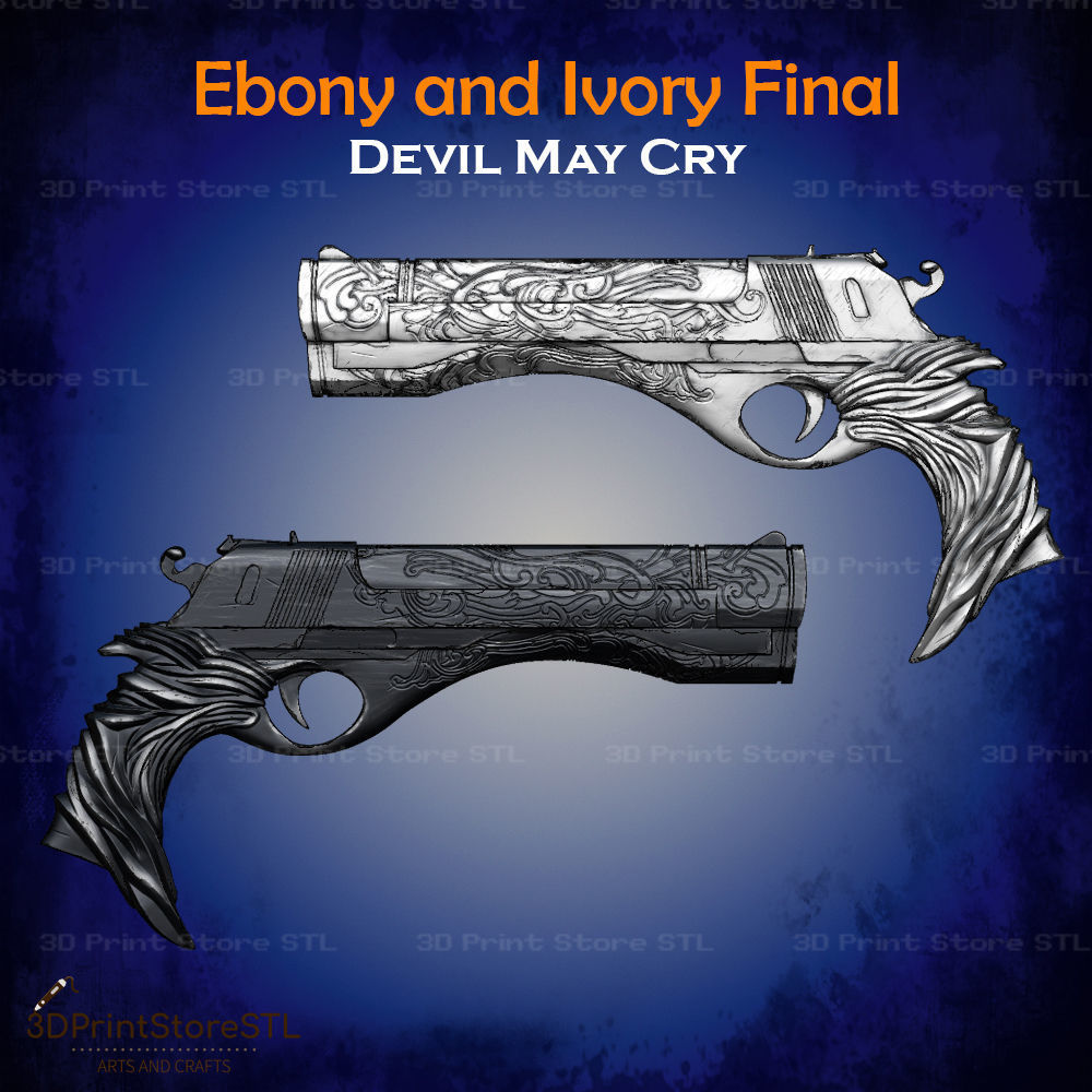 Ebony and Ivory Final Cosplay Devil May Cry - STL File 3D model 3D ...
