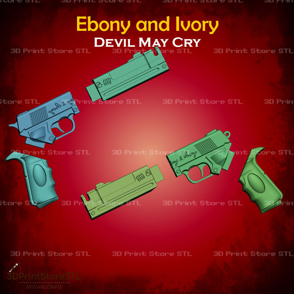 Ebony and Ivory Cosplay Devil May Cry - STL File 3D model 3D printable ...