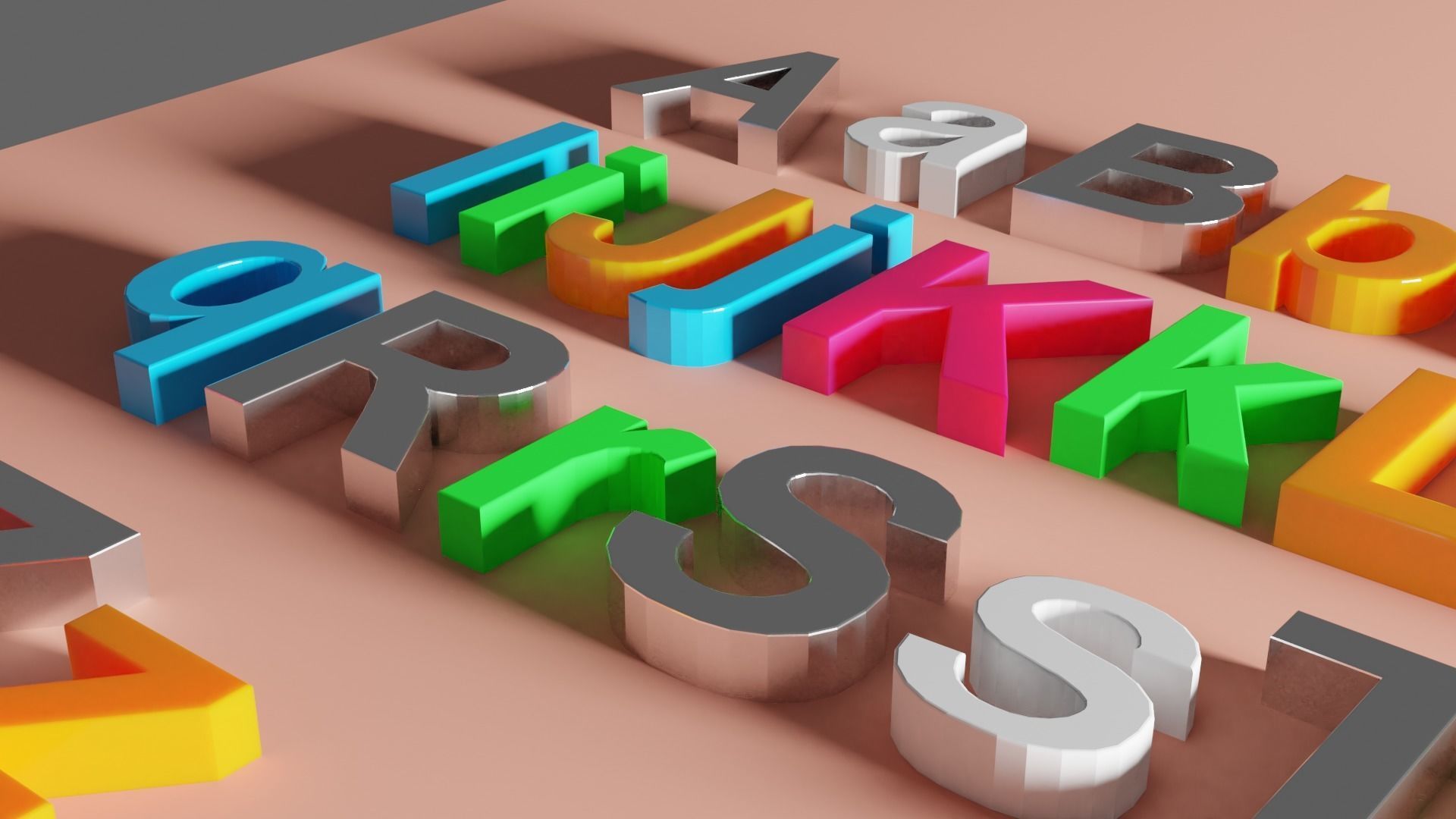 Alphabet letters for 3D printing - Arial type 3D model 3D printable ...