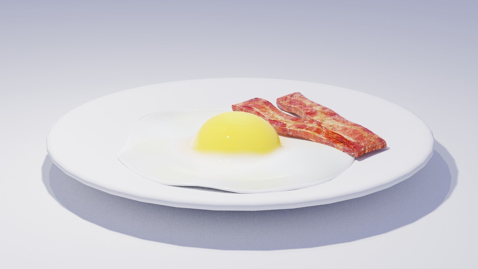Breakfast plate with eggs and bacon free VR / AR / low-poly 3D model ...