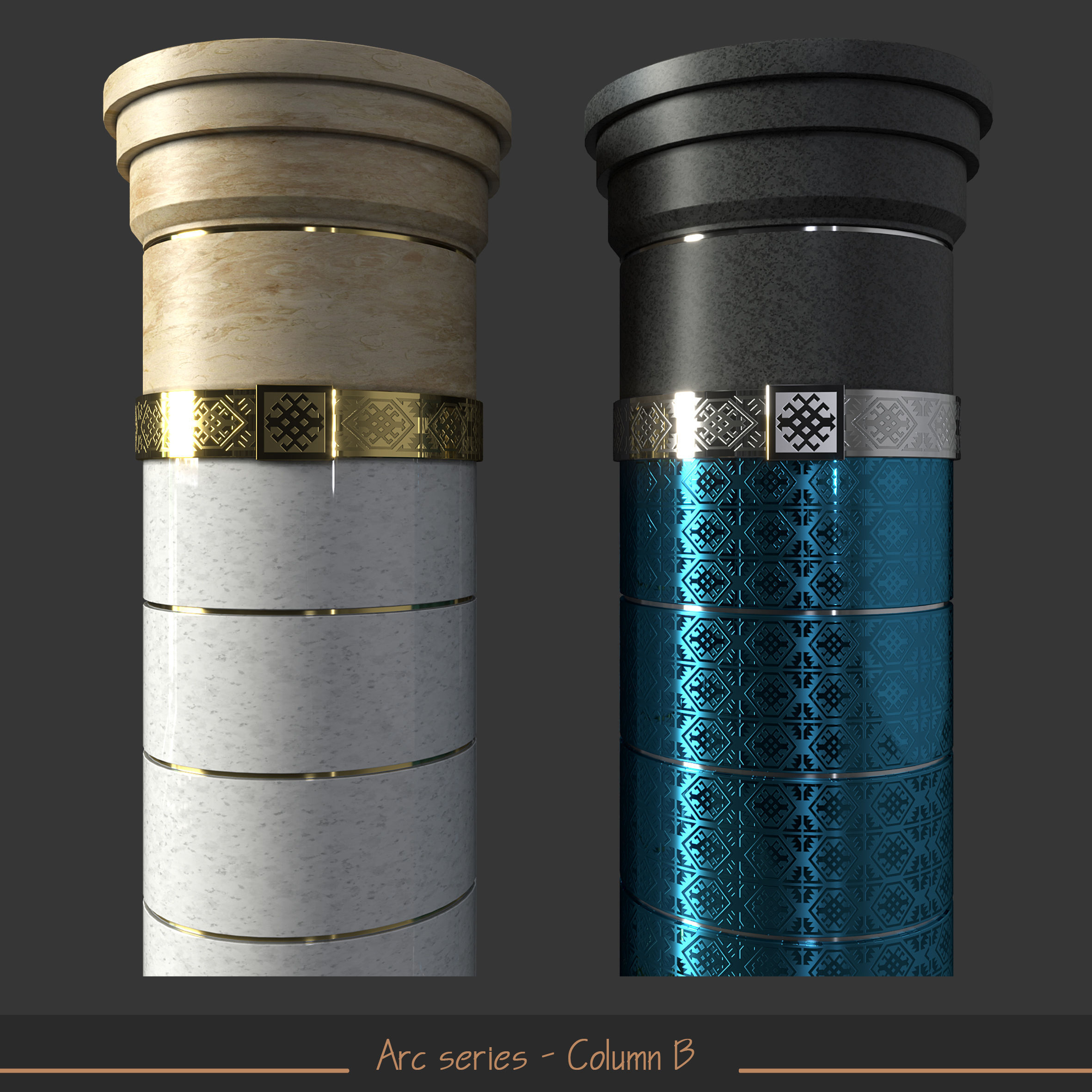 Arc series - Column B free 3D model | CGTrader