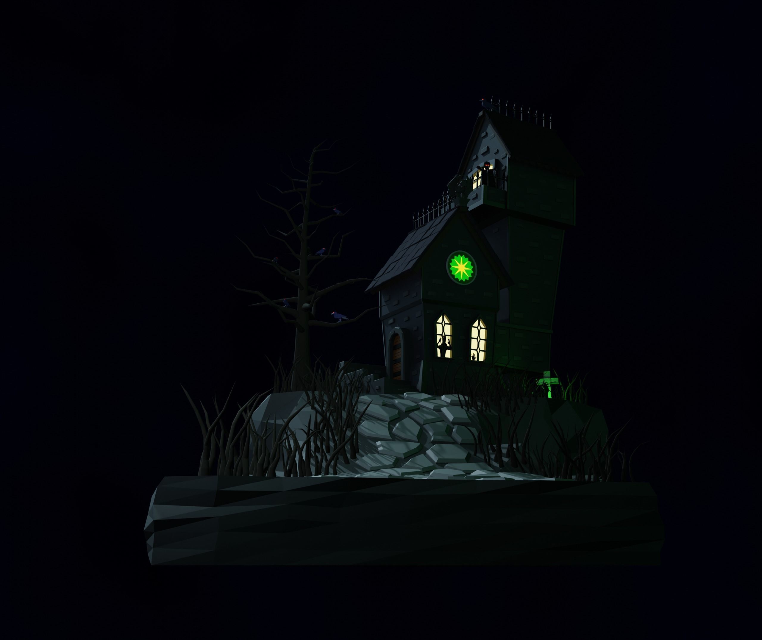 3D model Vampire scary house VR / AR / low-poly | CGTrader