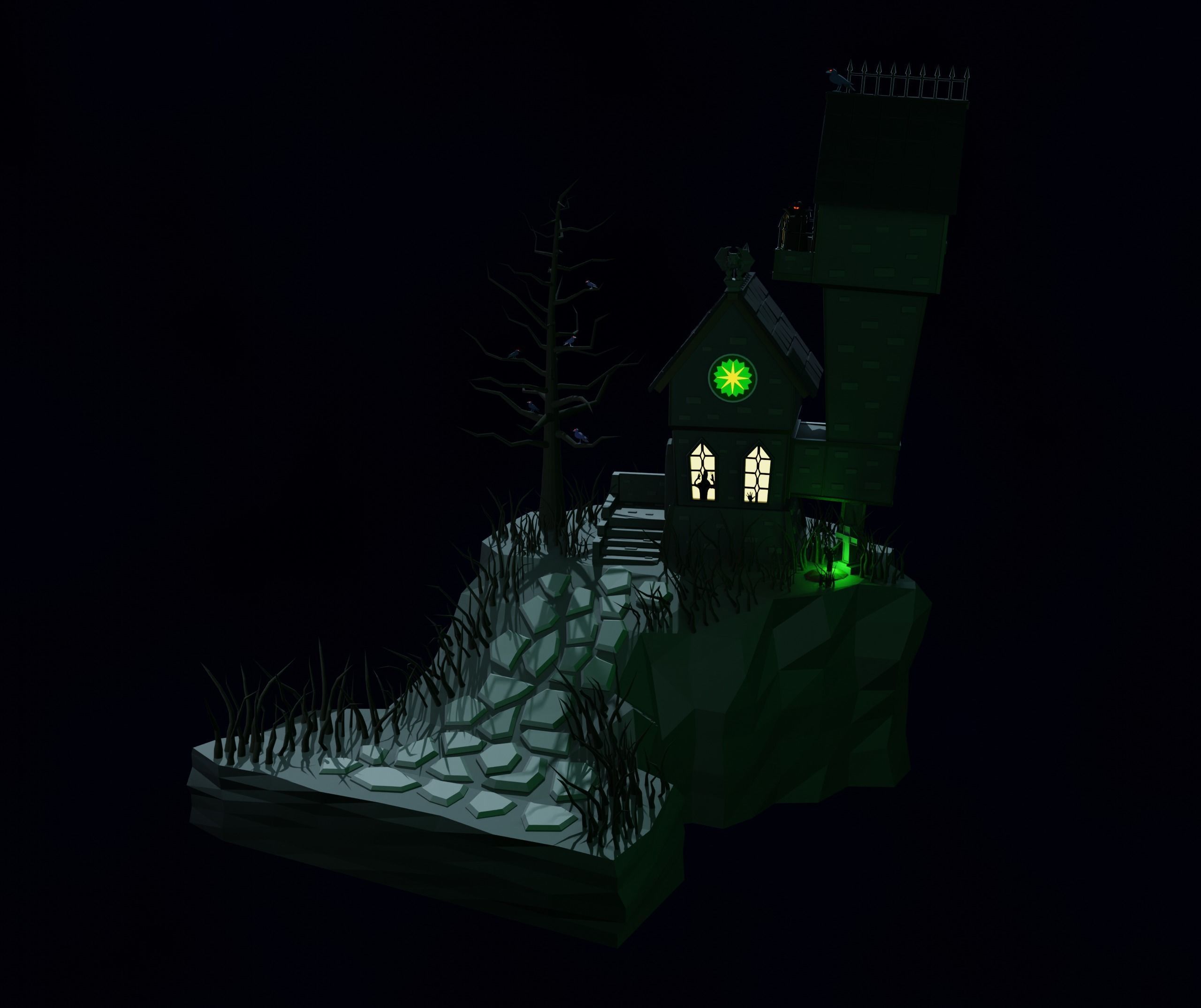 3D model Vampire scary house VR / AR / low-poly | CGTrader