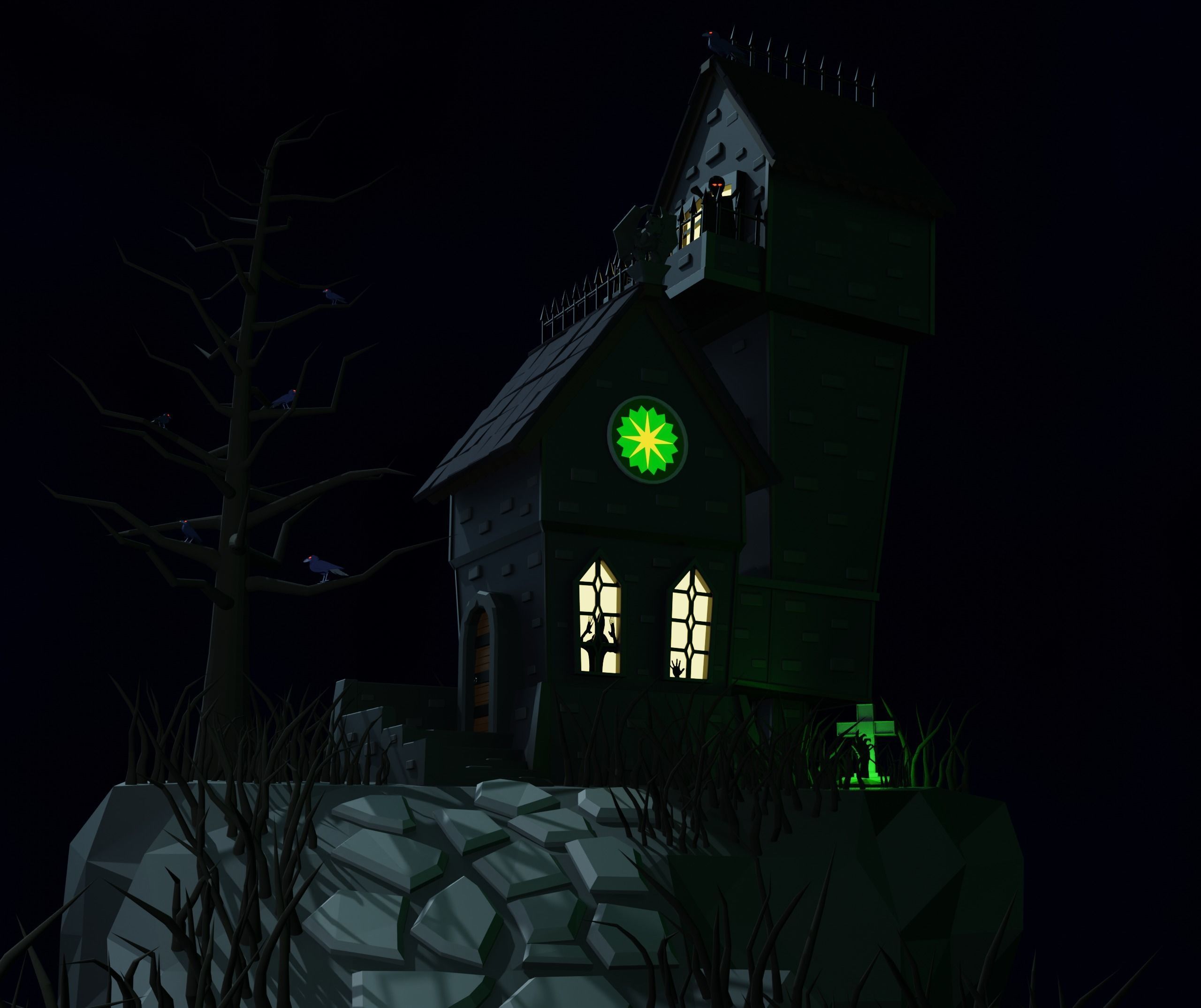 3D model Vampire scary house VR / AR / low-poly | CGTrader