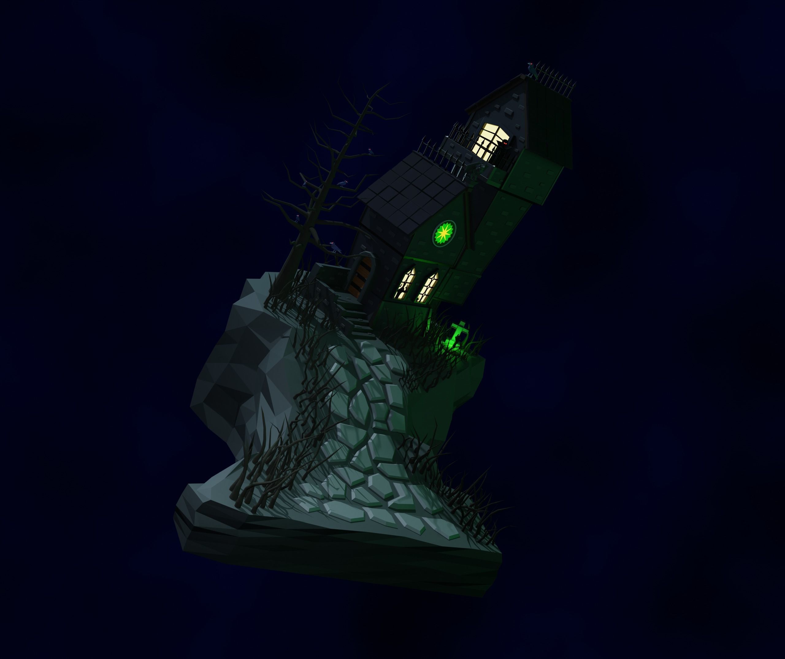 3D model Vampire scary house VR / AR / low-poly | CGTrader