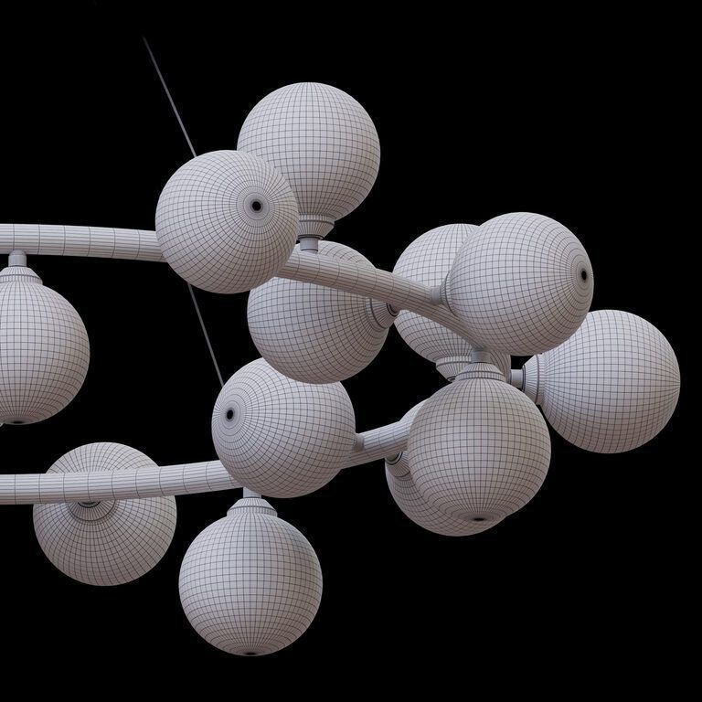 Glass shell ball pendant chamdelier 3D model | CGTrader