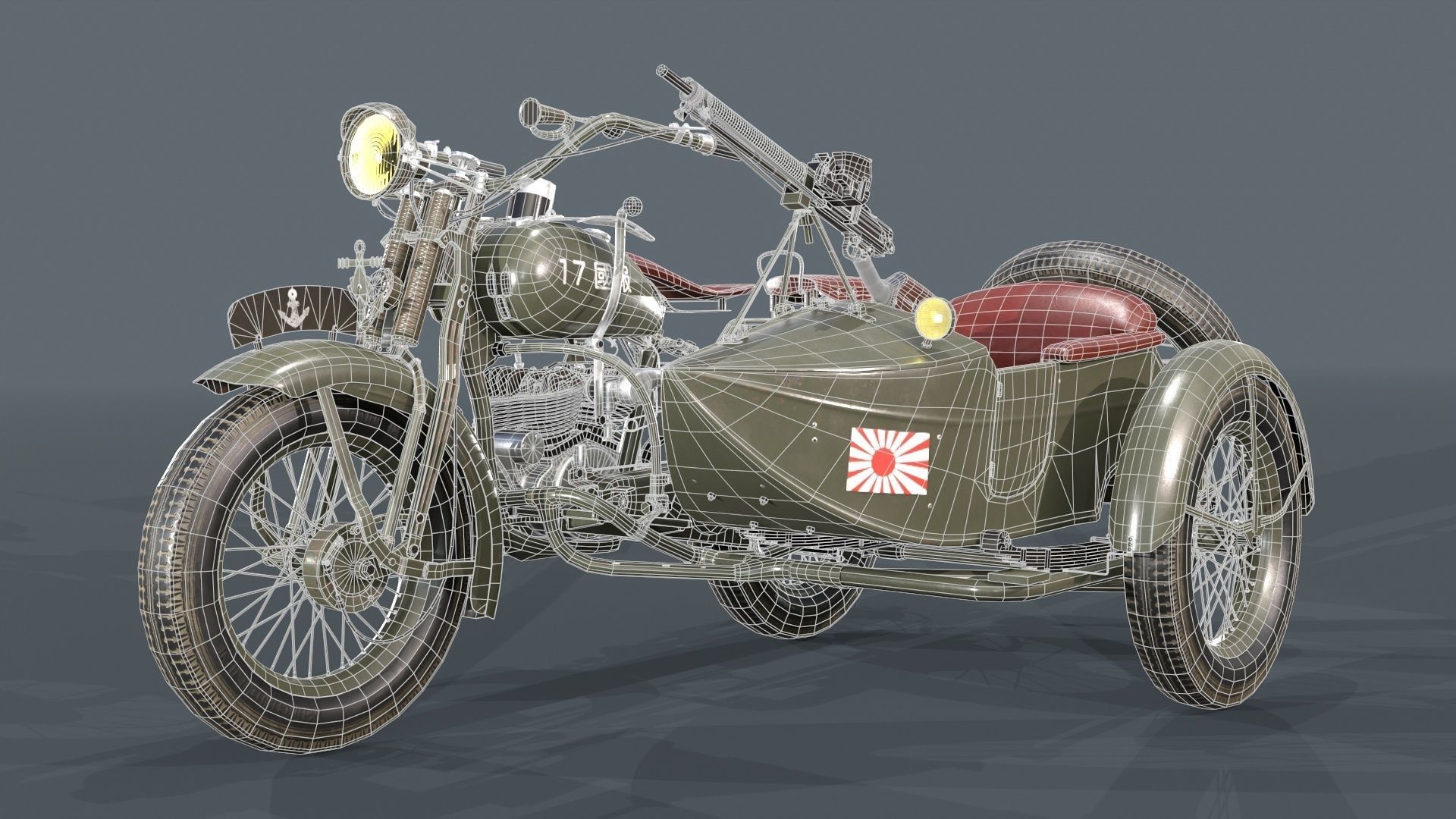 3D model Kurogane Type 95 with Nambu Type 11 machine gun VR / AR / low ...