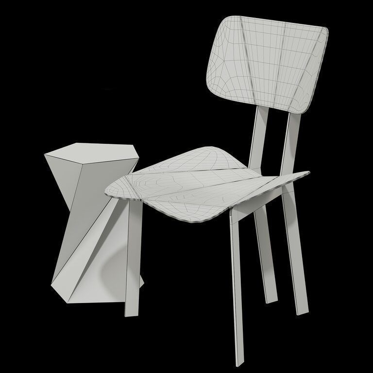Takahashi origami chairs 3D model | CGTrader