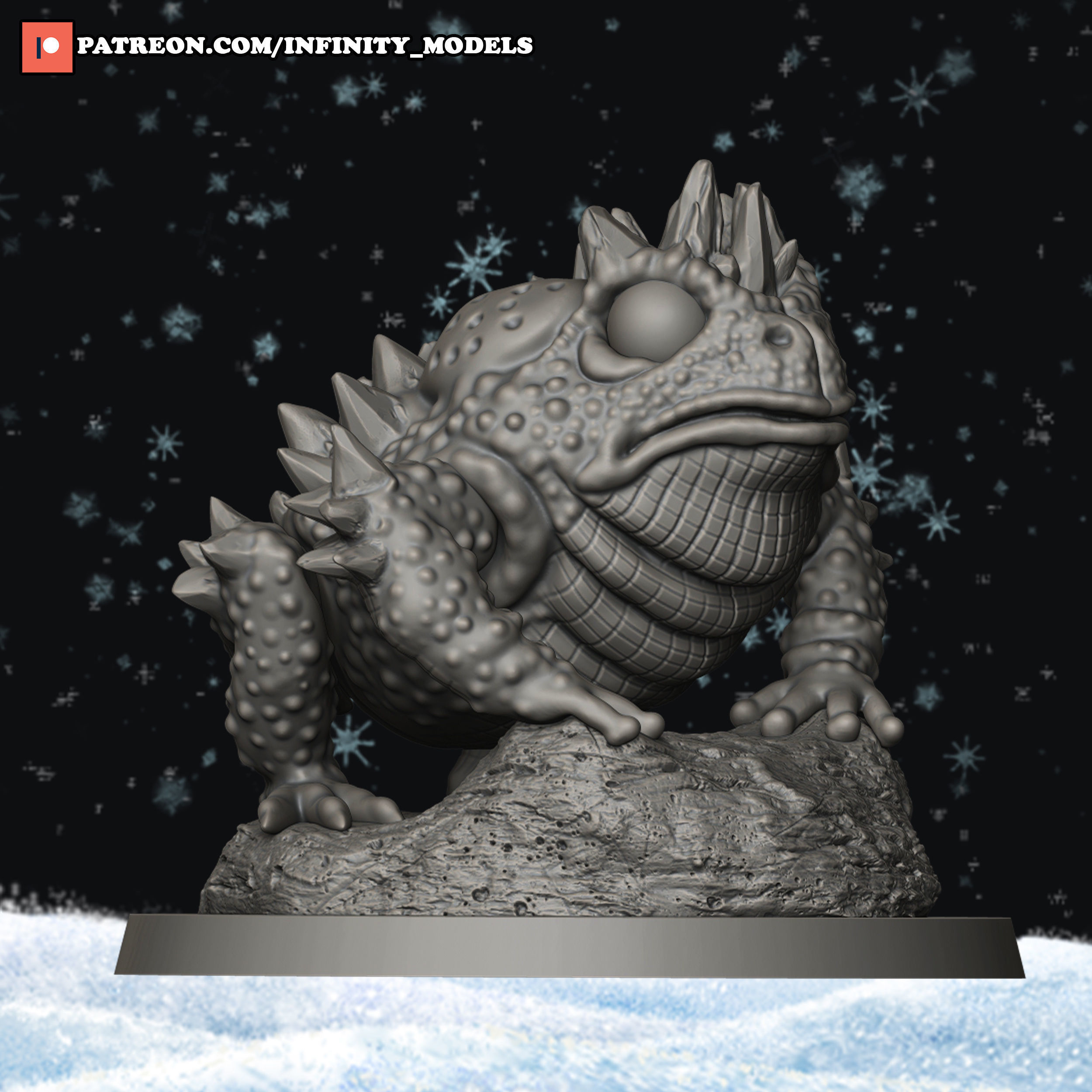 Ice Toad - Tabletop Miniature 3D model 3D printable | CGTrader