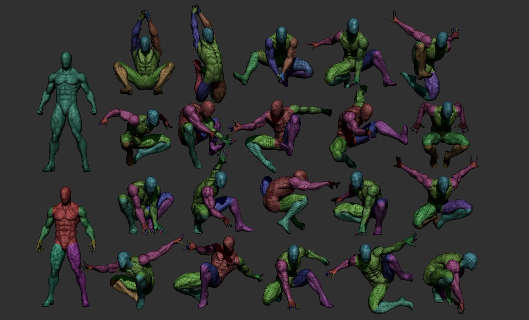 22 Spider man full body poses 3D model | CGTrader