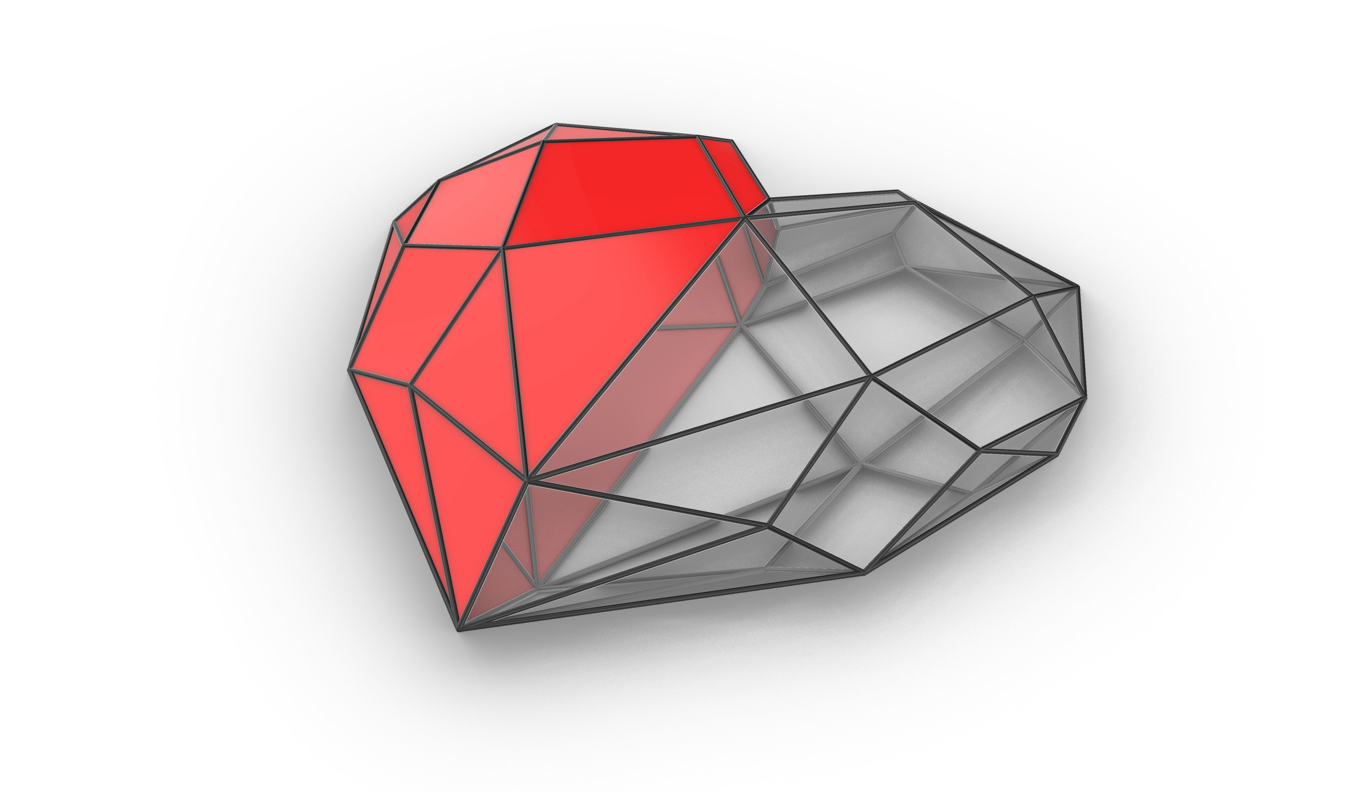 3D model Polygonal Heart Skeleton VR / AR / low-poly | CGTrader