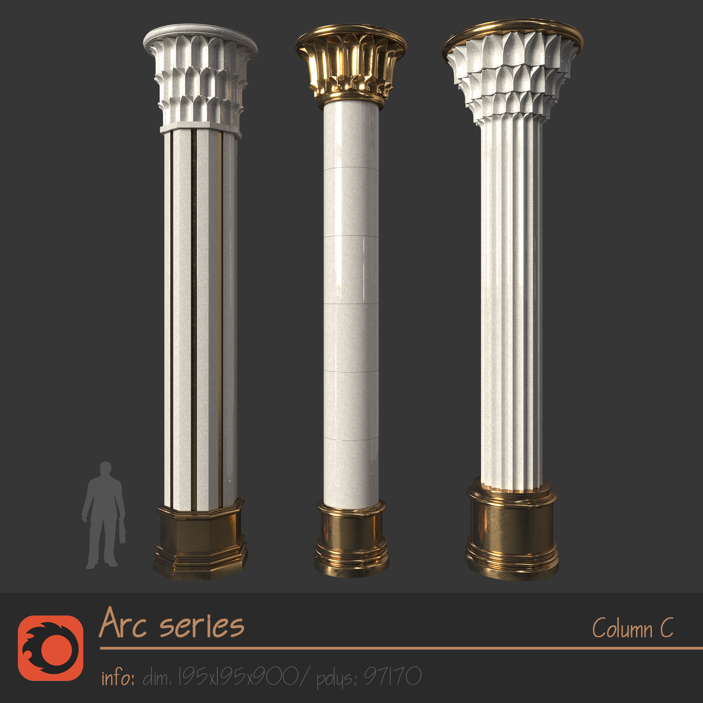 Arc series - Column C 3D model | CGTrader