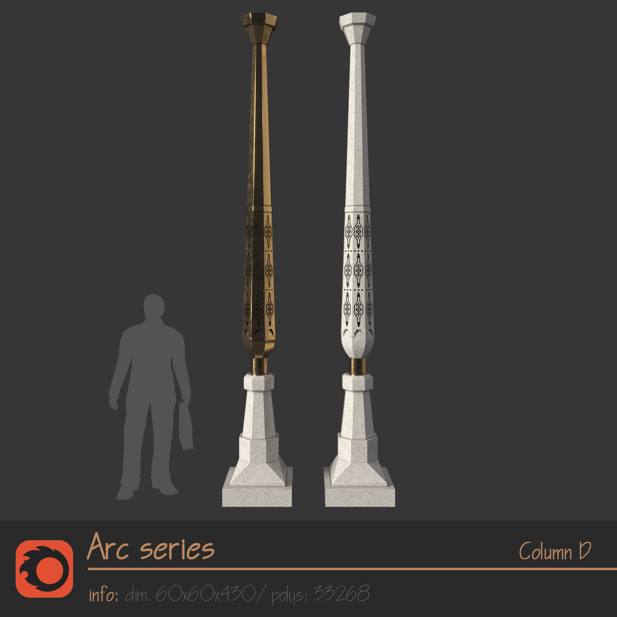 Arc series - Column D 3D model | CGTrader