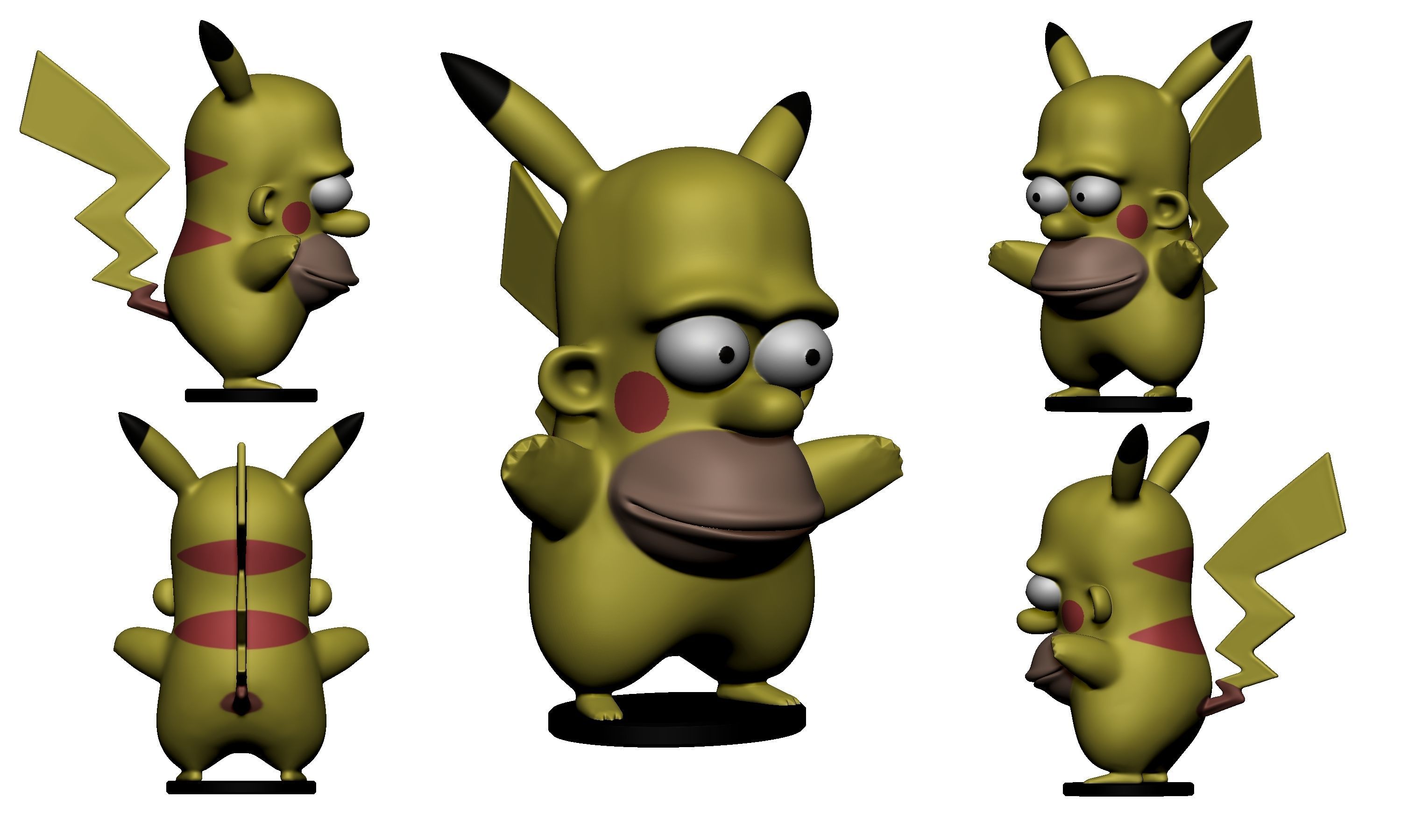 PIKACHU HOMER SIMPSON 3D model 3D printable | CGTrader