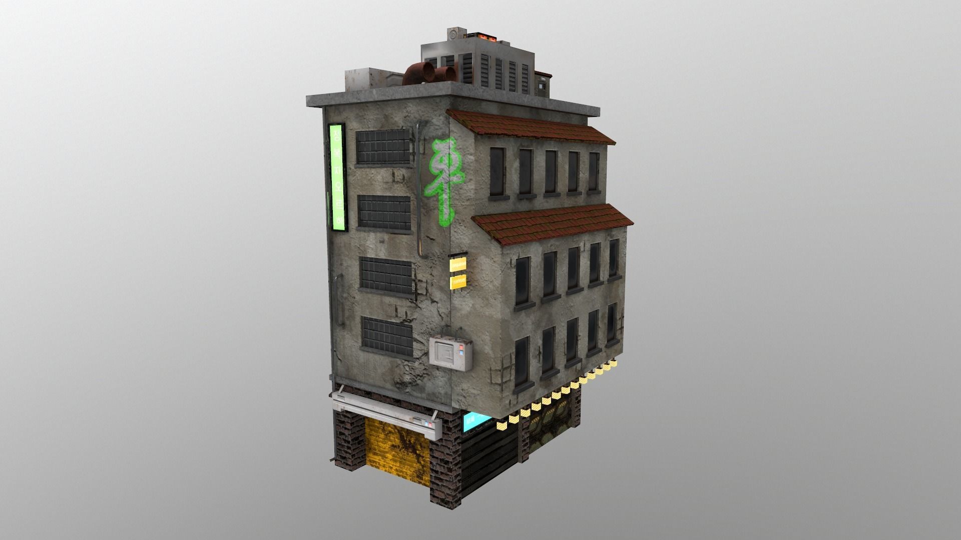 3D model Cyberpunk City - Building 42 VR / AR / low-poly | CGTrader