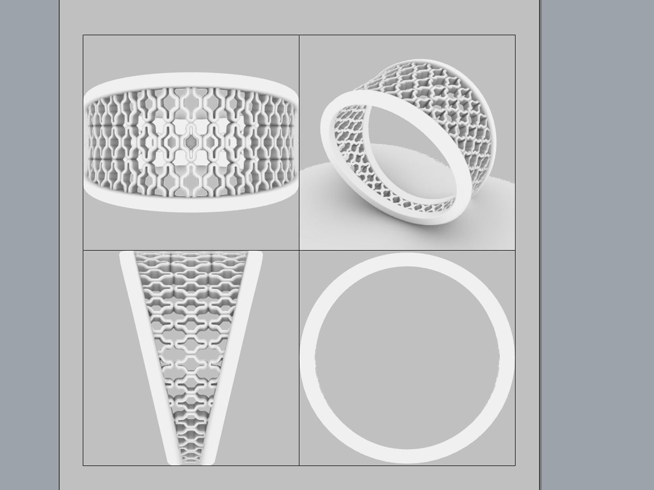 geometric jaali pattern ring stl files verified 3D model 3D printable ...