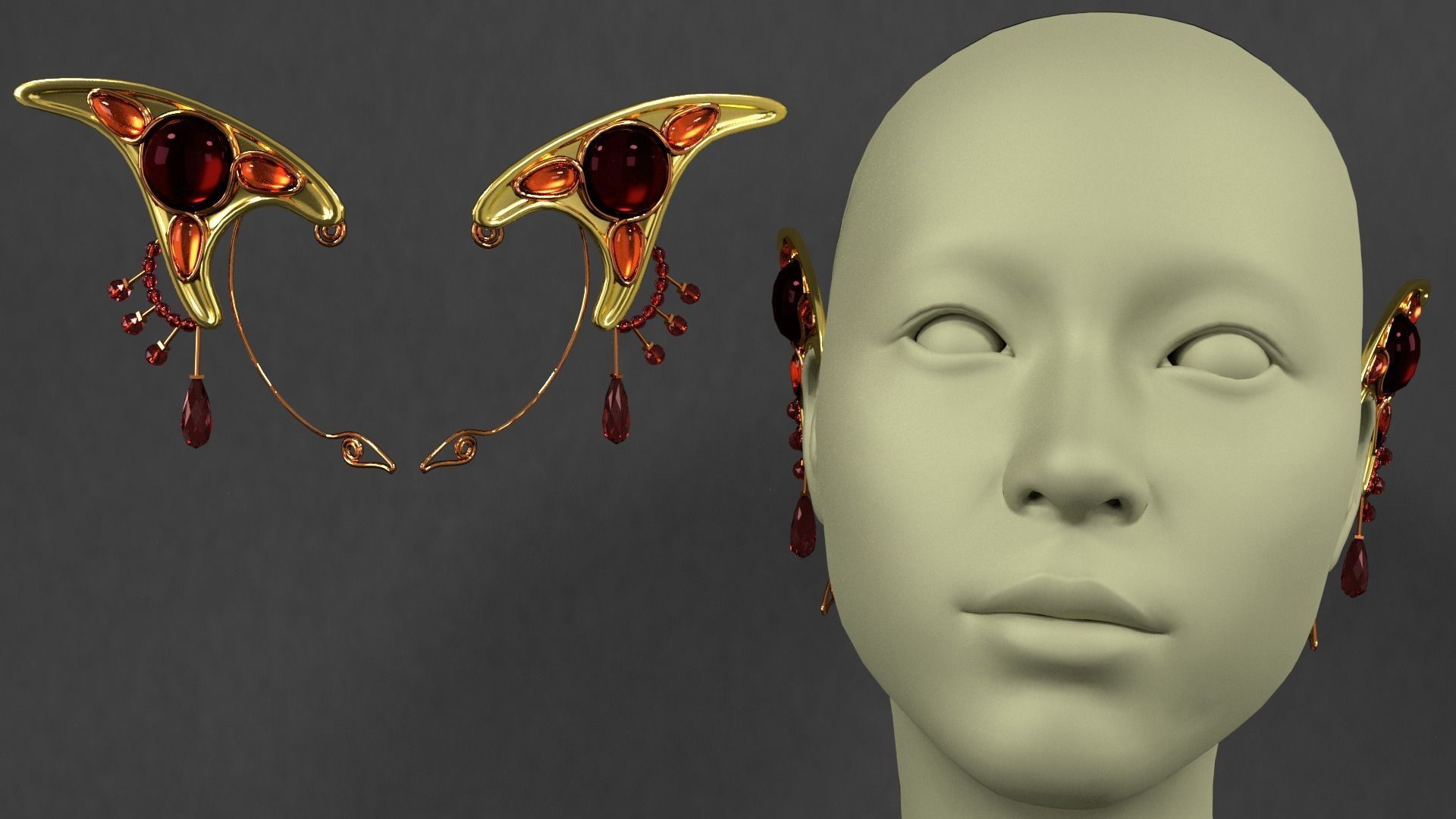 Ear cuffs 3D model | CGTrader