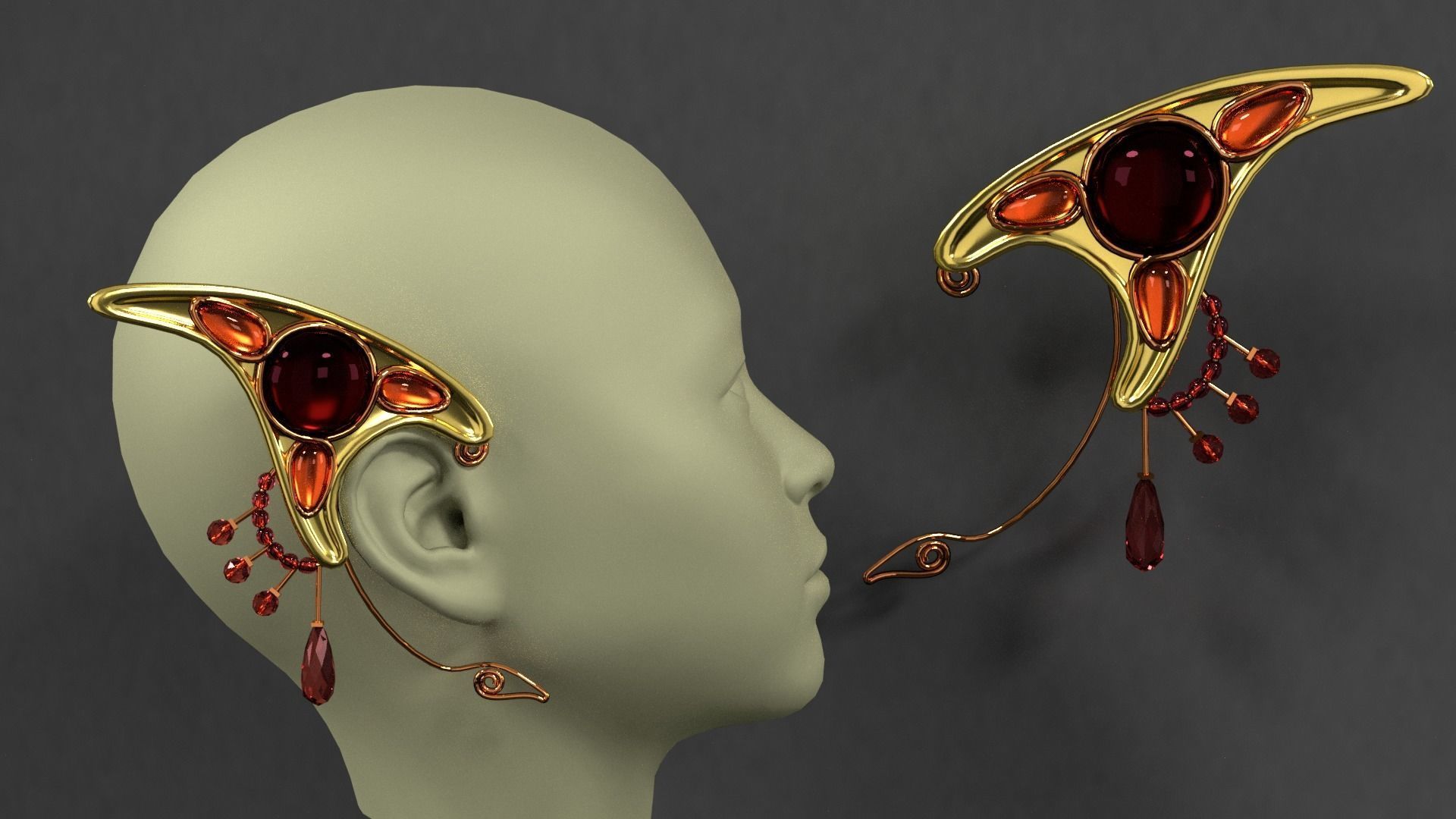 Ear cuffs 3D model | CGTrader