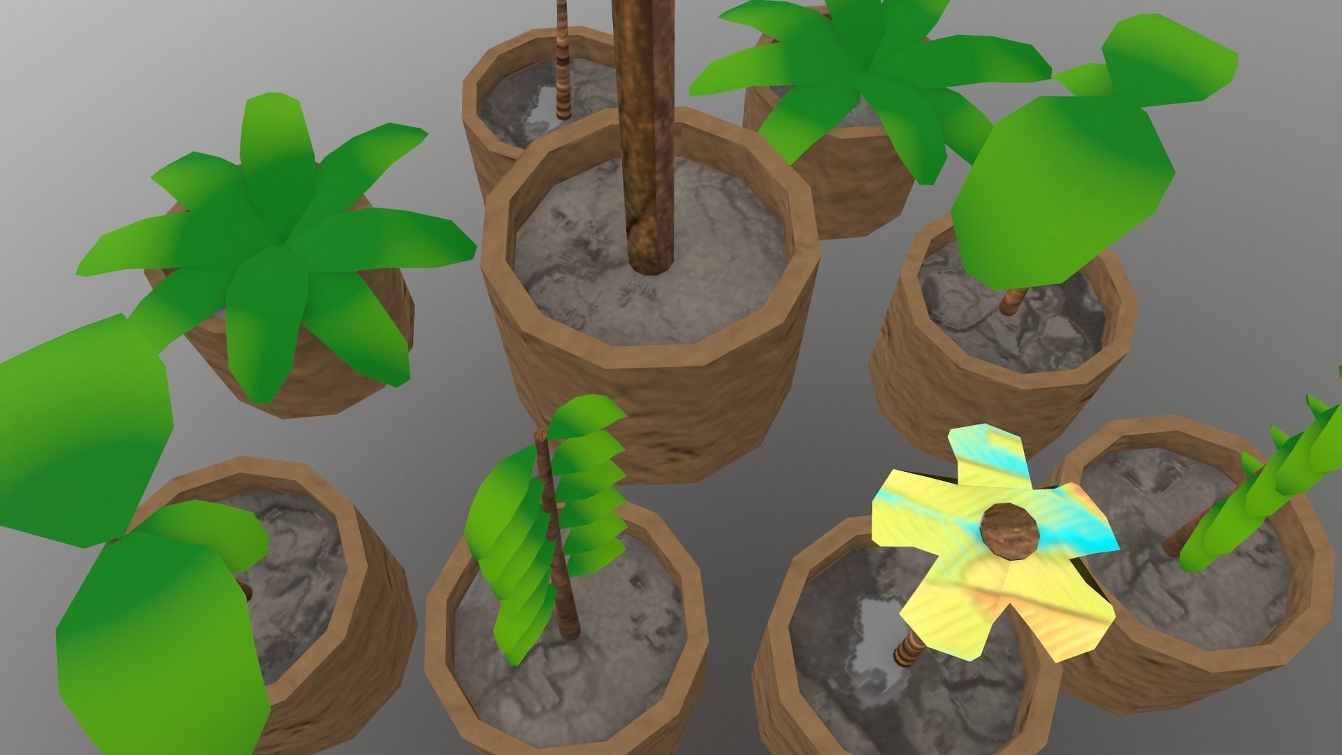 Low Poly Plants tree in middle of field free VR / AR / low-poly 3D ...