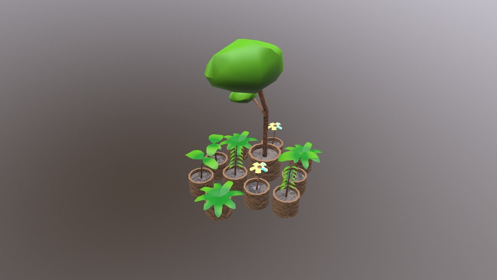 Low Poly Plants tree in middle of field free VR / AR / low-poly 3D ...