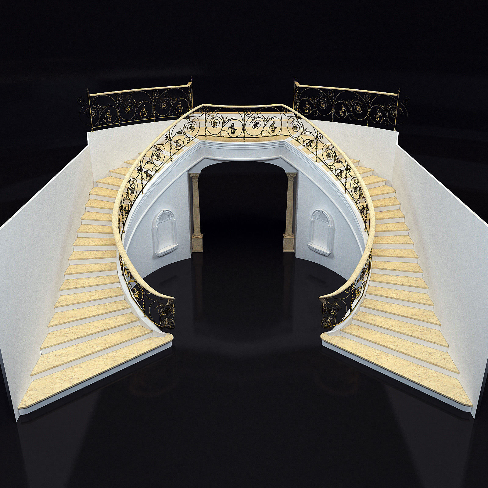 classical marble staircase 3D model | CGTrader