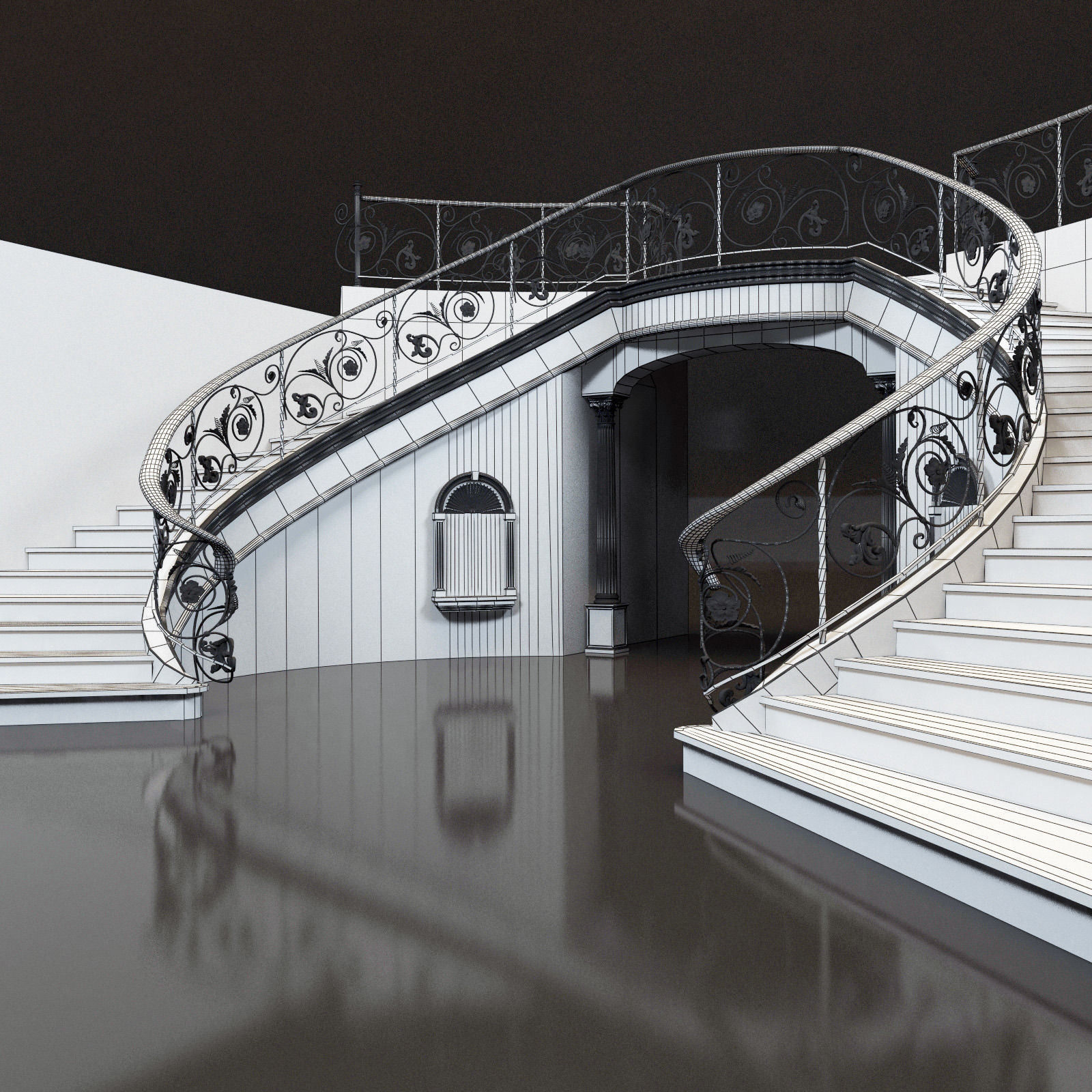 classical marble staircase 3D model | CGTrader