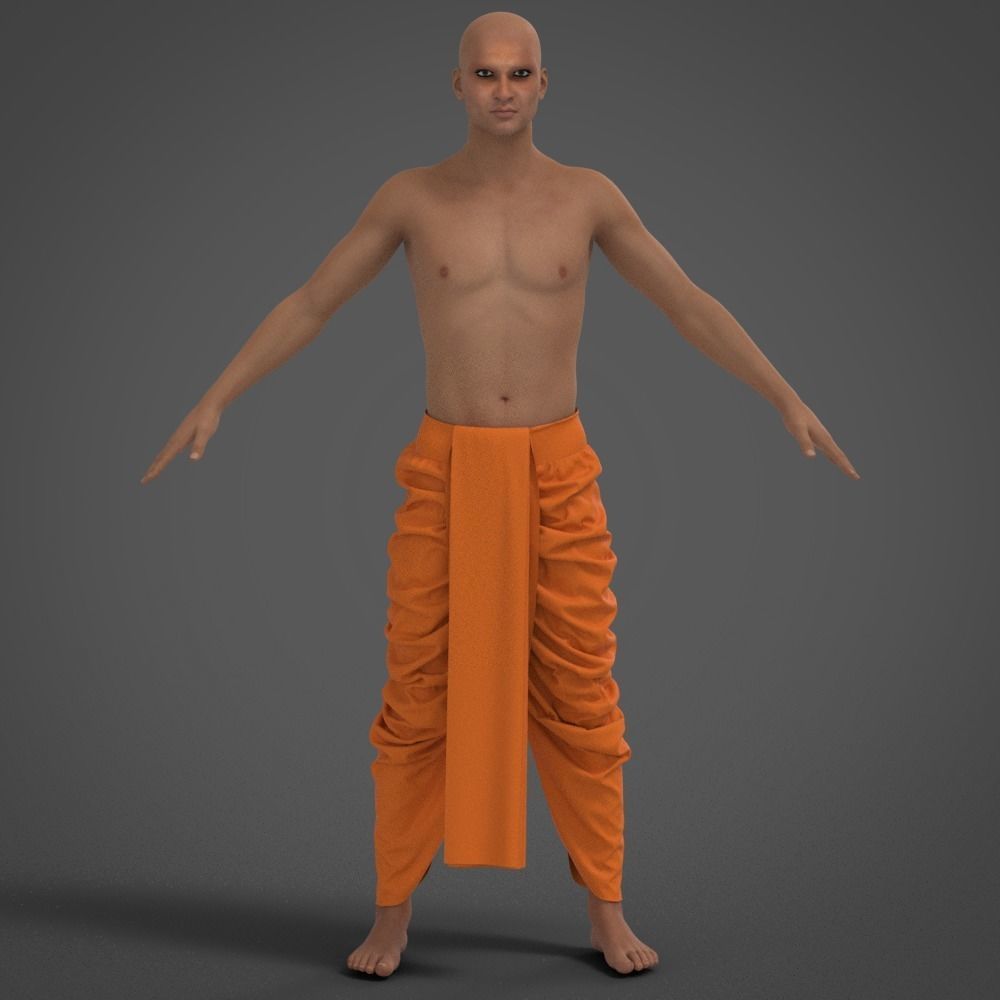 Dhoti Dress type-1 3D model | CGTrader