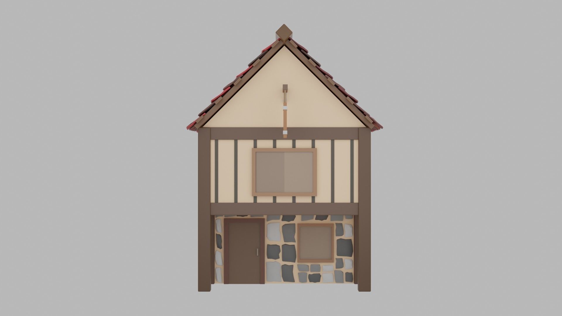 Lowpoly medieval tavern building free 3D model | CGTrader