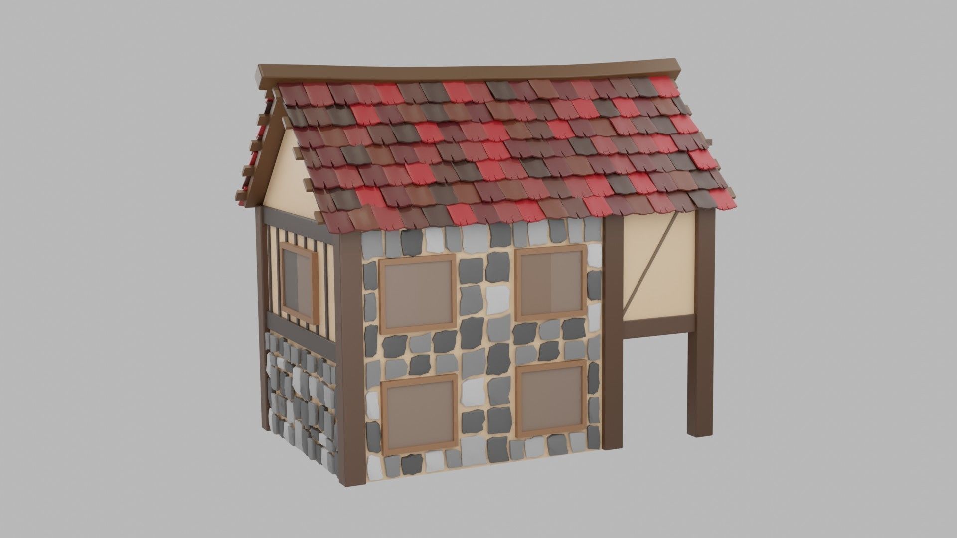 Lowpoly medieval tavern building free 3D model | CGTrader