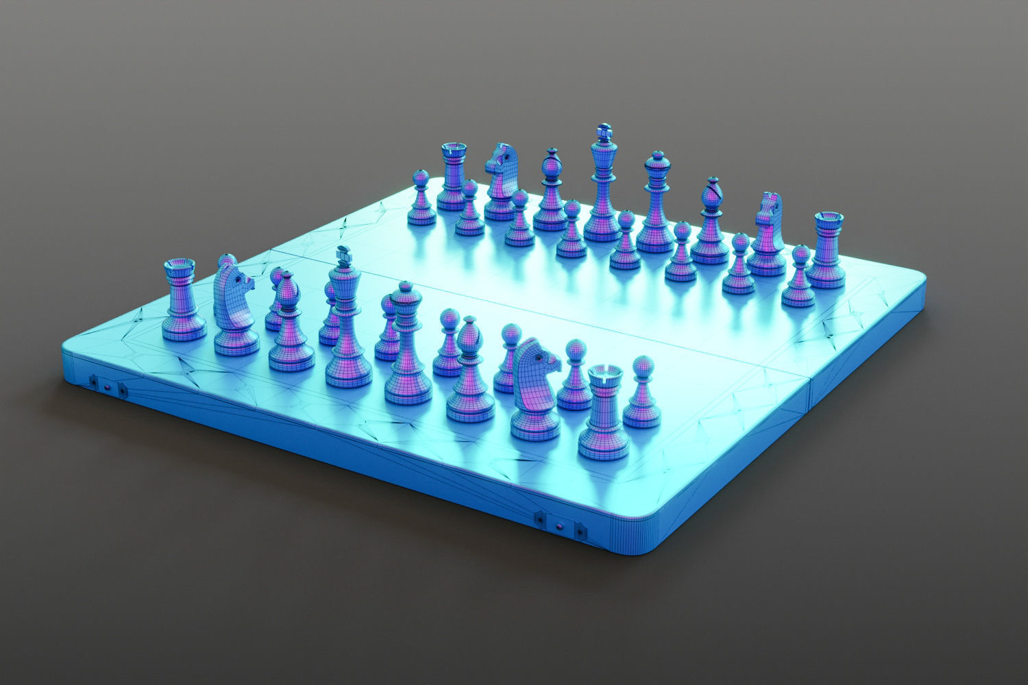 Classic wooden chess board 3D model | CGTrader