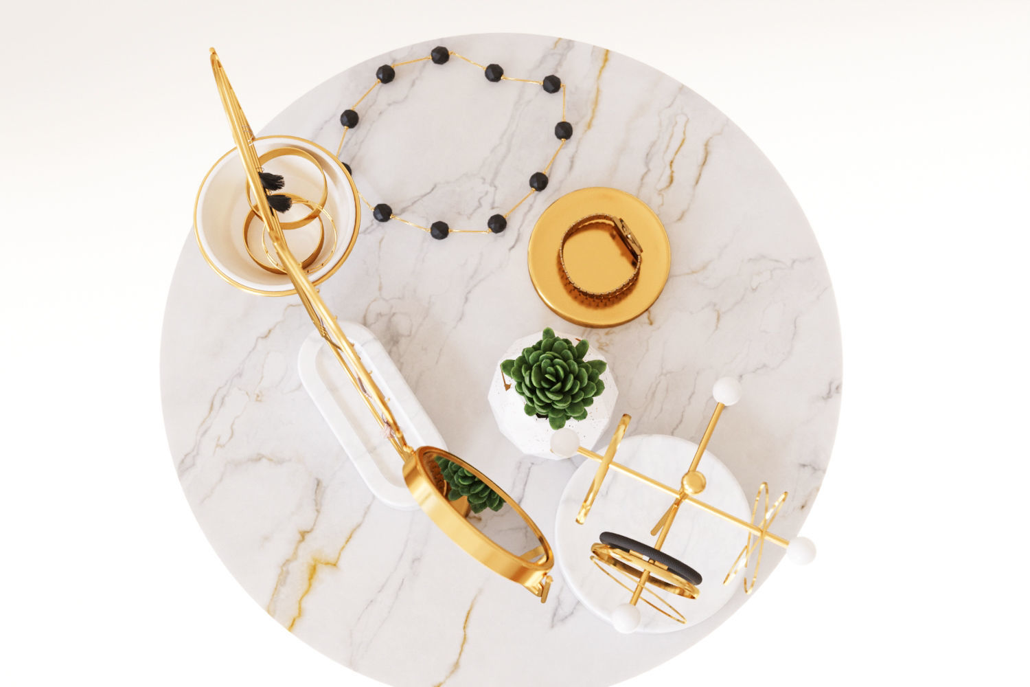 Gold jewelry tower 3D model | CGTrader