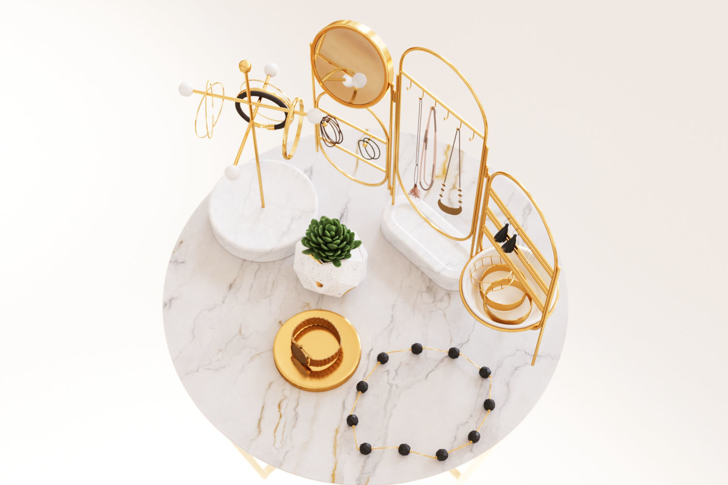 Gold jewelry tower 3D model | CGTrader