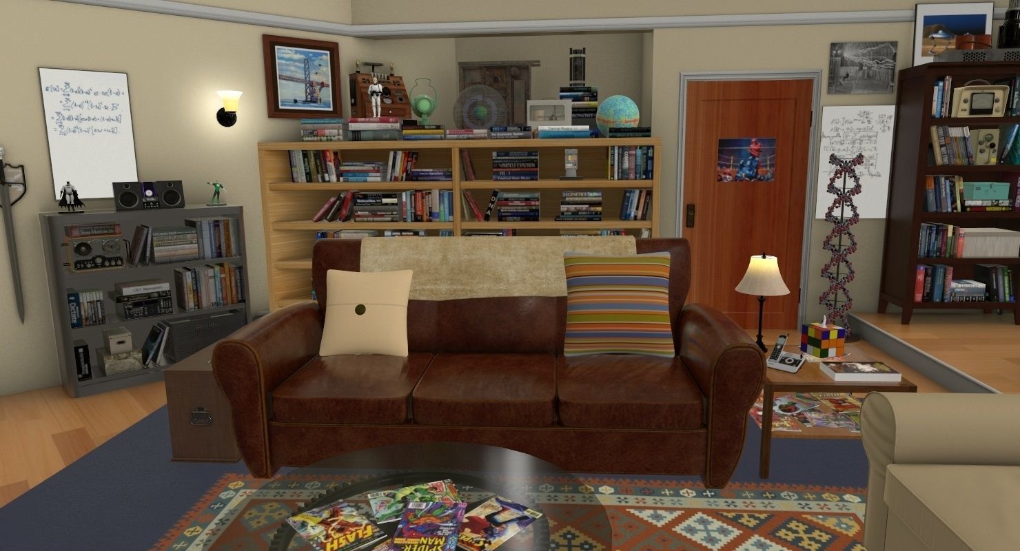 3D model TBBT Sheldon Living room VR / AR / low-poly | CGTrader