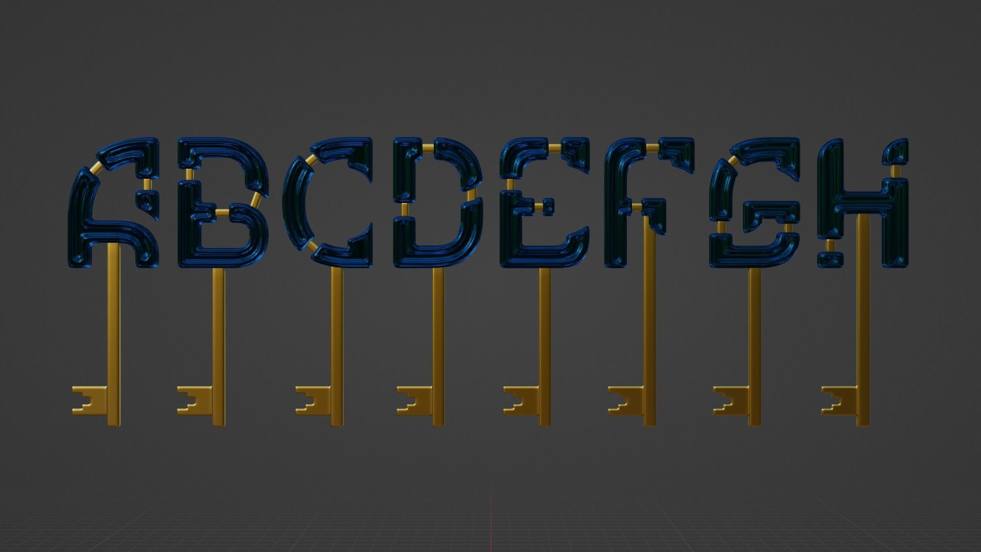 Alphabet Keys 3D model | CGTrader