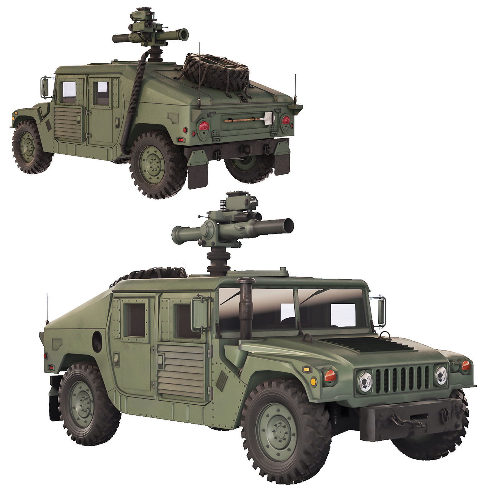 Humvee Military M1046 TOW Missile 2006 3D model | CGTrader